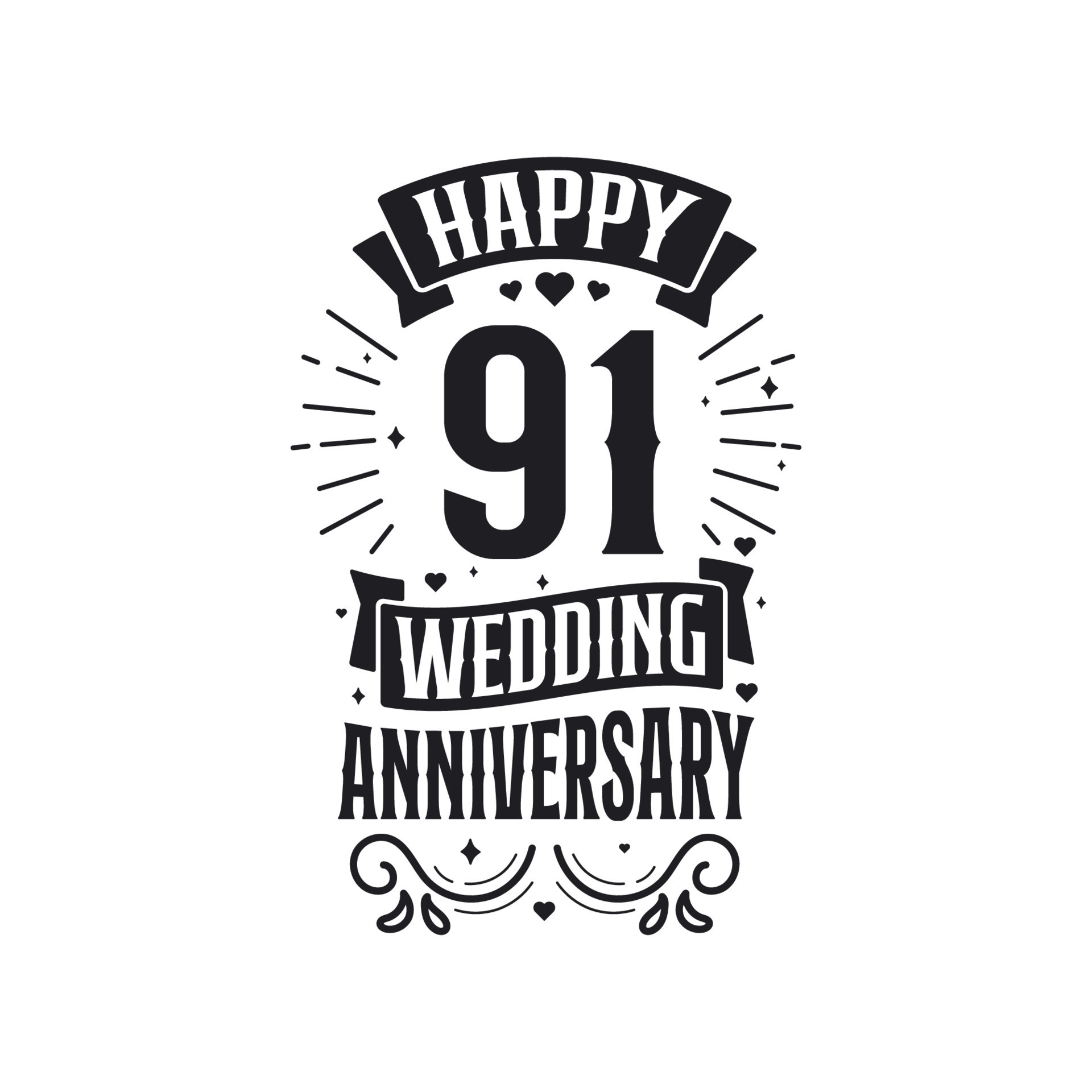 91 Years Anniversary Celebration Typography Design Happy 91st Wedding 91-years-anniversary-celebration-typography-design-happy-91st-wedding