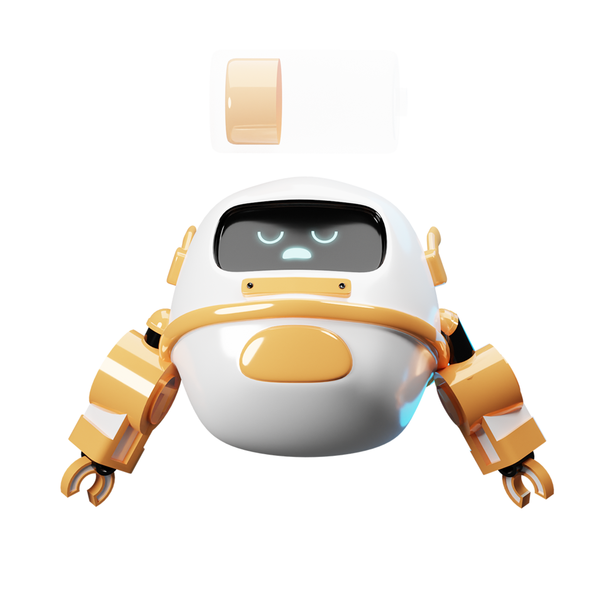 3d Robot Mascot Low Battery 12995871 Png