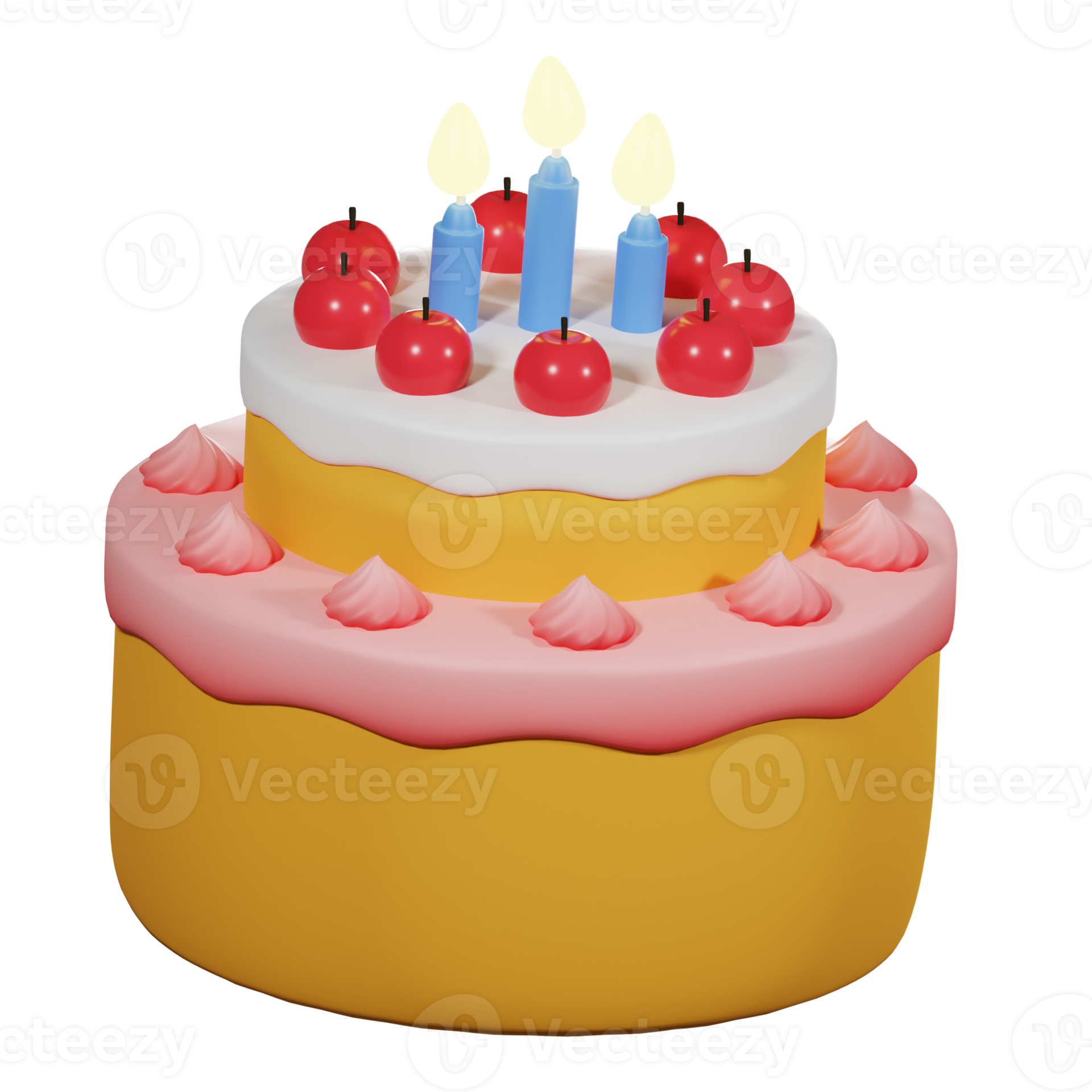 3d Birthday Cake Icon 12995917 Png