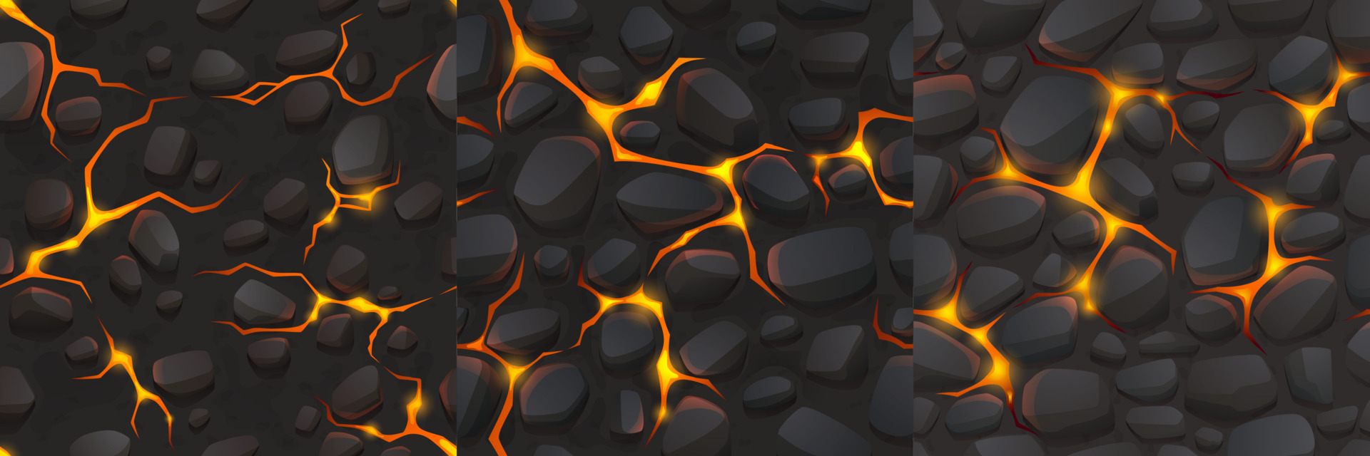 Liquid hot lava in ground cracks top view 12996828 Vector Art at Vecteezy