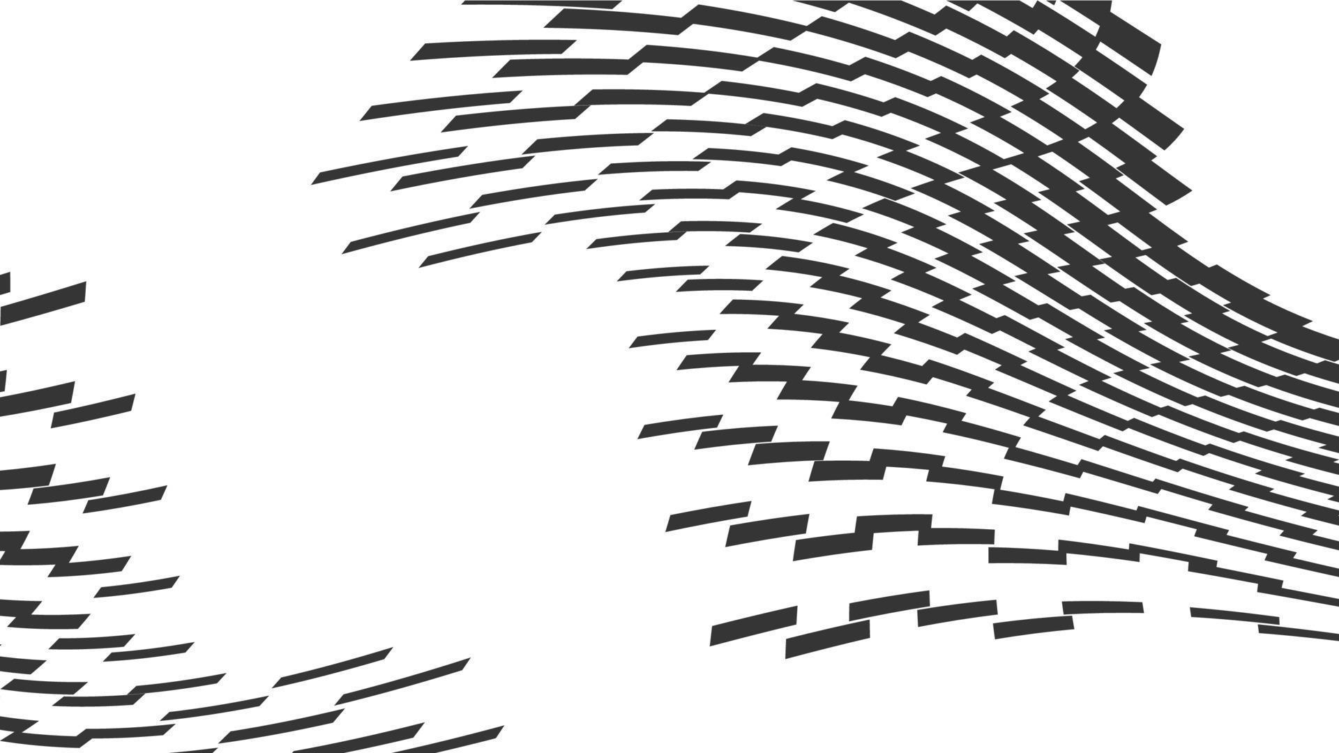 Vector Abstract Geometric Seamless Pattern With Wave Fading Lines Tracks Halftone Stripes