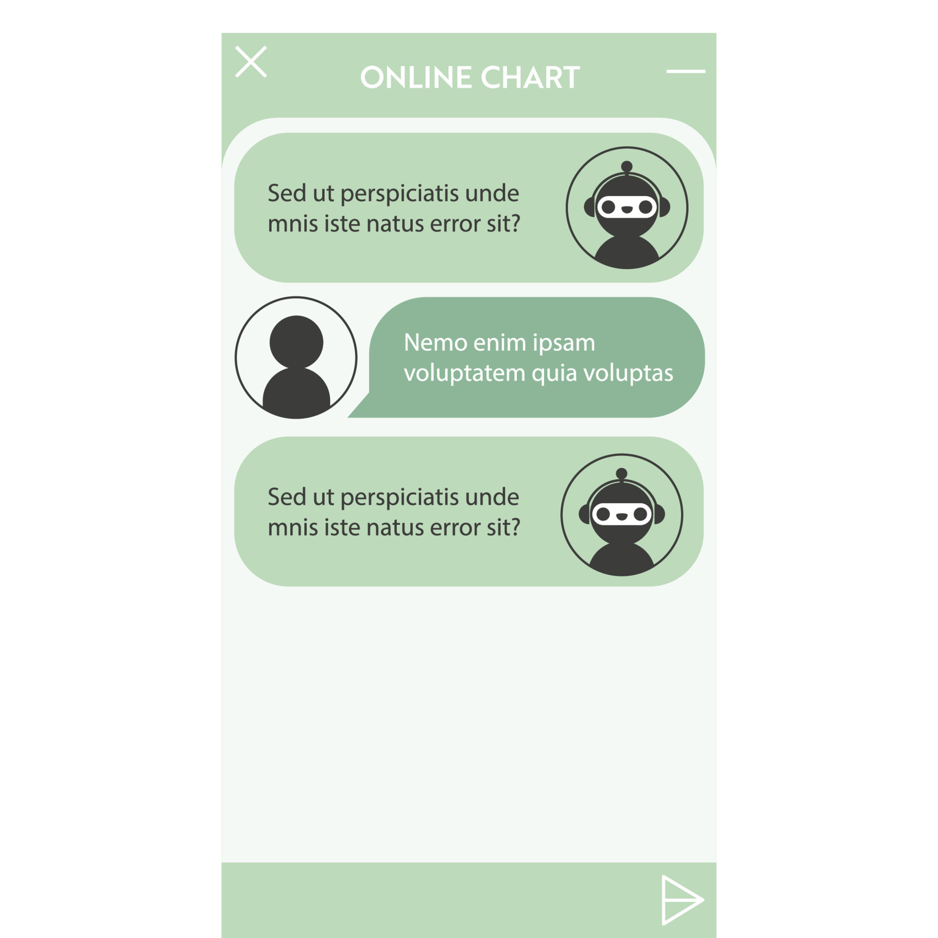 User Interface Of Chatbot Window User Interface Of Application With Online Dialogue