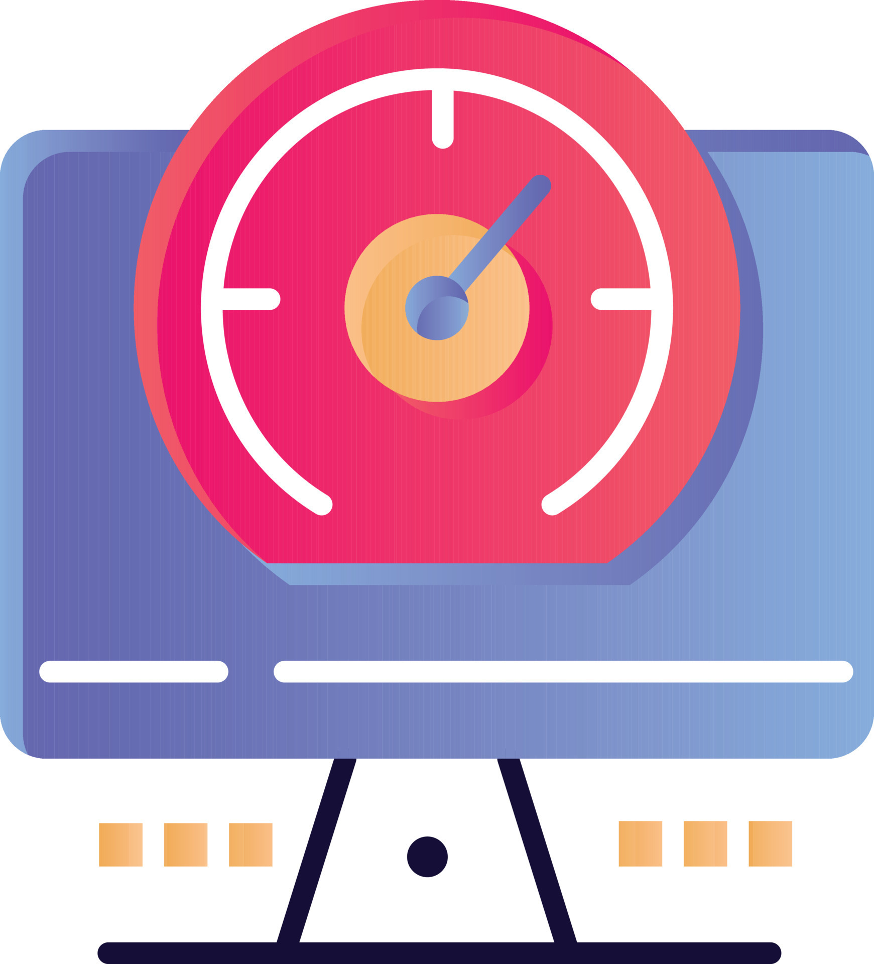 Compass Computer Timer Location Flat Color Icon Vector Icon Banner Template 12999339 Vector Art