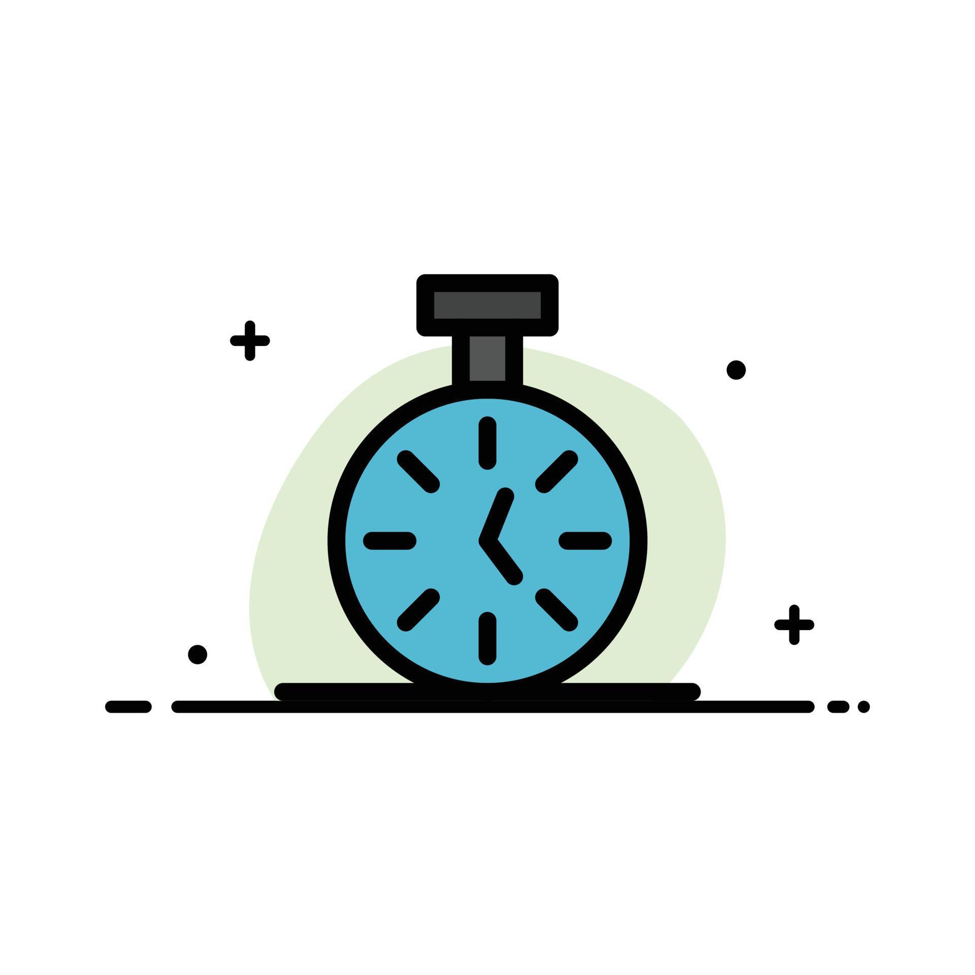 Stopwatch Time Timer Count Business Flat Line Filled Icon Vector Banner Template 12999358 Vector