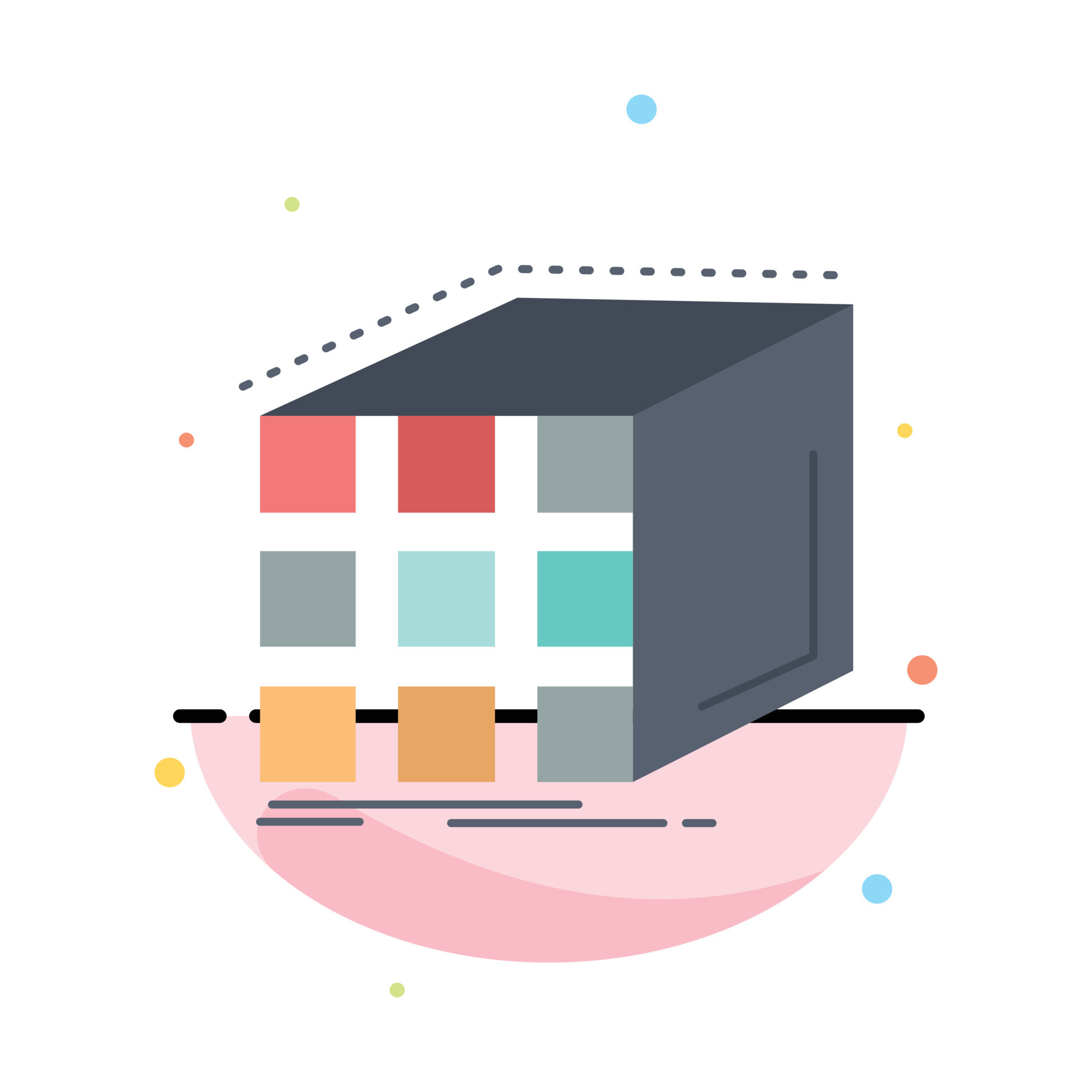 Abstract aggregation cube dimensional matrix Flat Color Icon Vector 12999468 Vector Art at Vecteezy