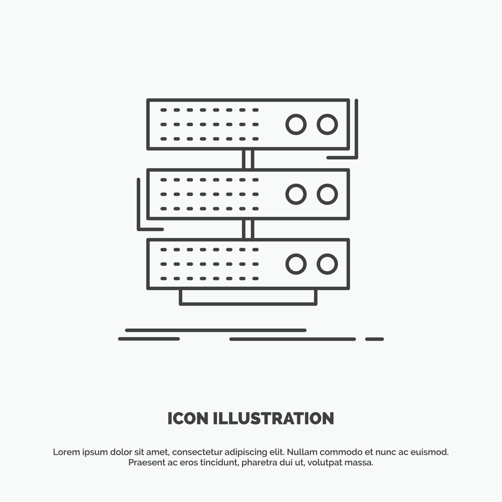 Server Storage Rack Database Data Icon Line Vector Gray Symbol For Ui And Ux Website Or