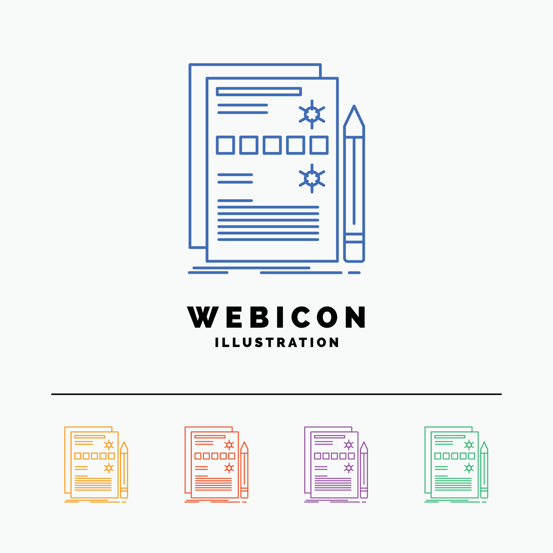 Component Data Design Hardware System 5 Color Line Web Icon