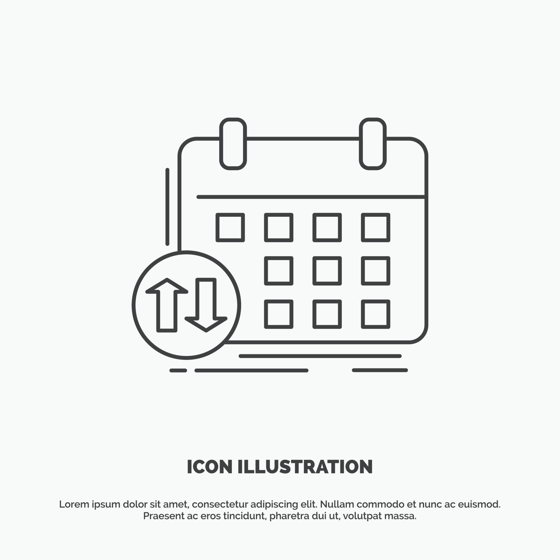 Schedule Classes Timetable Appointment Event Icon Line Vector Gray Symbol For Ui And Ux