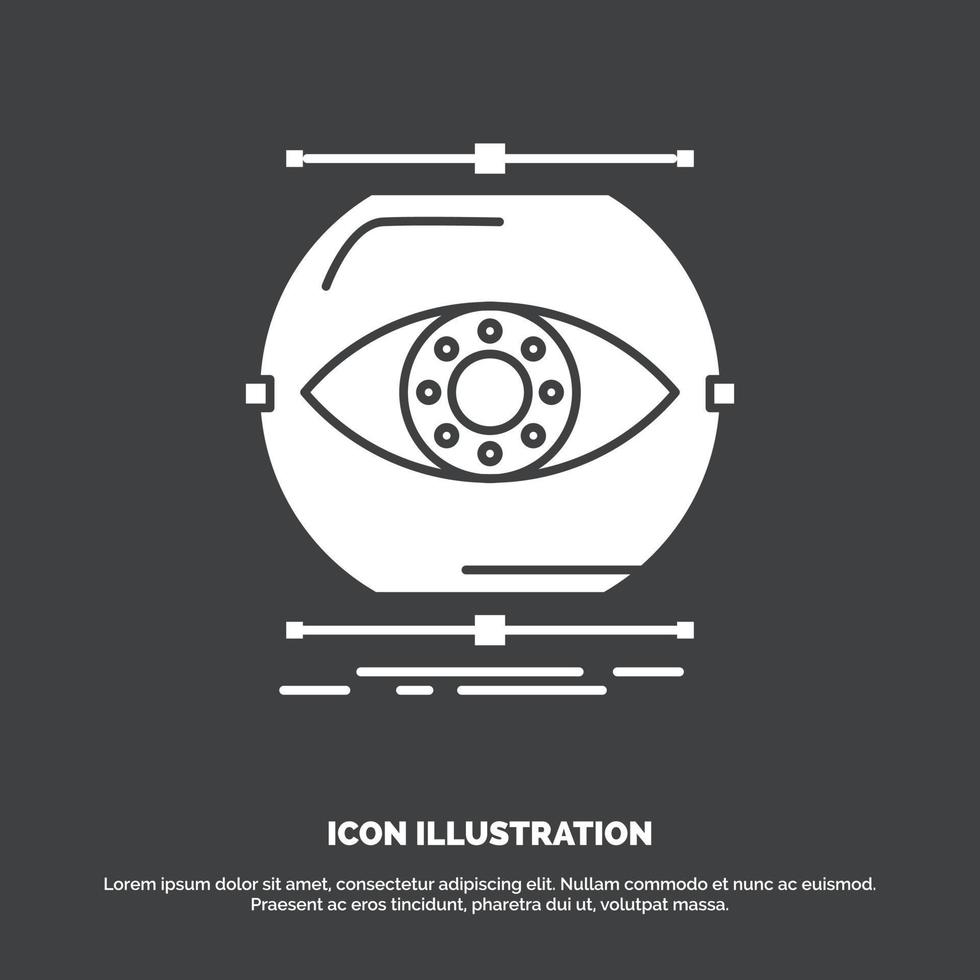 Visualize Conception Monitoring Monitoring Vision Icon Glyph Vector Symbol For Ui And Ux