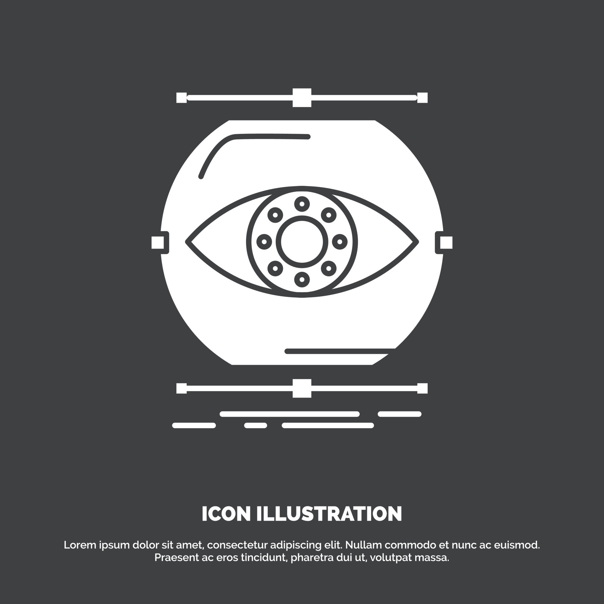 visualize. conception. monitoring. monitoring. vision Icon. glyph vector symbol for UI and UX ...