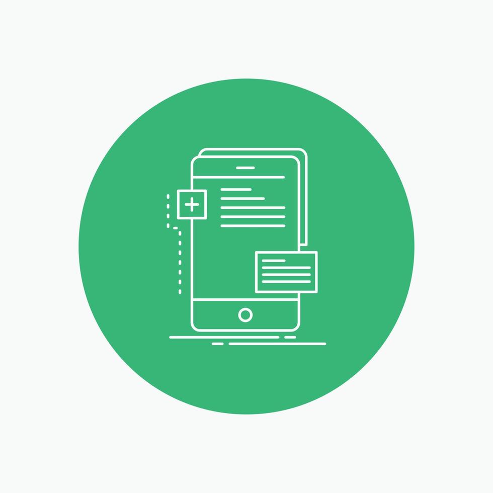 Frontend Interface Mobile Phone Developer White Line Icon In Circle