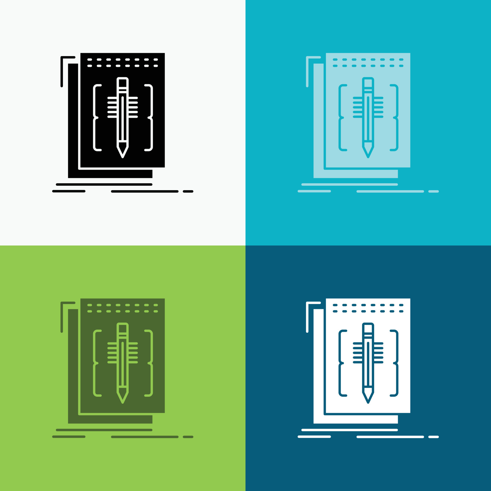 Code Edit Editor Language Program Icon Over Various Background Glyph Style Design Designed 4651