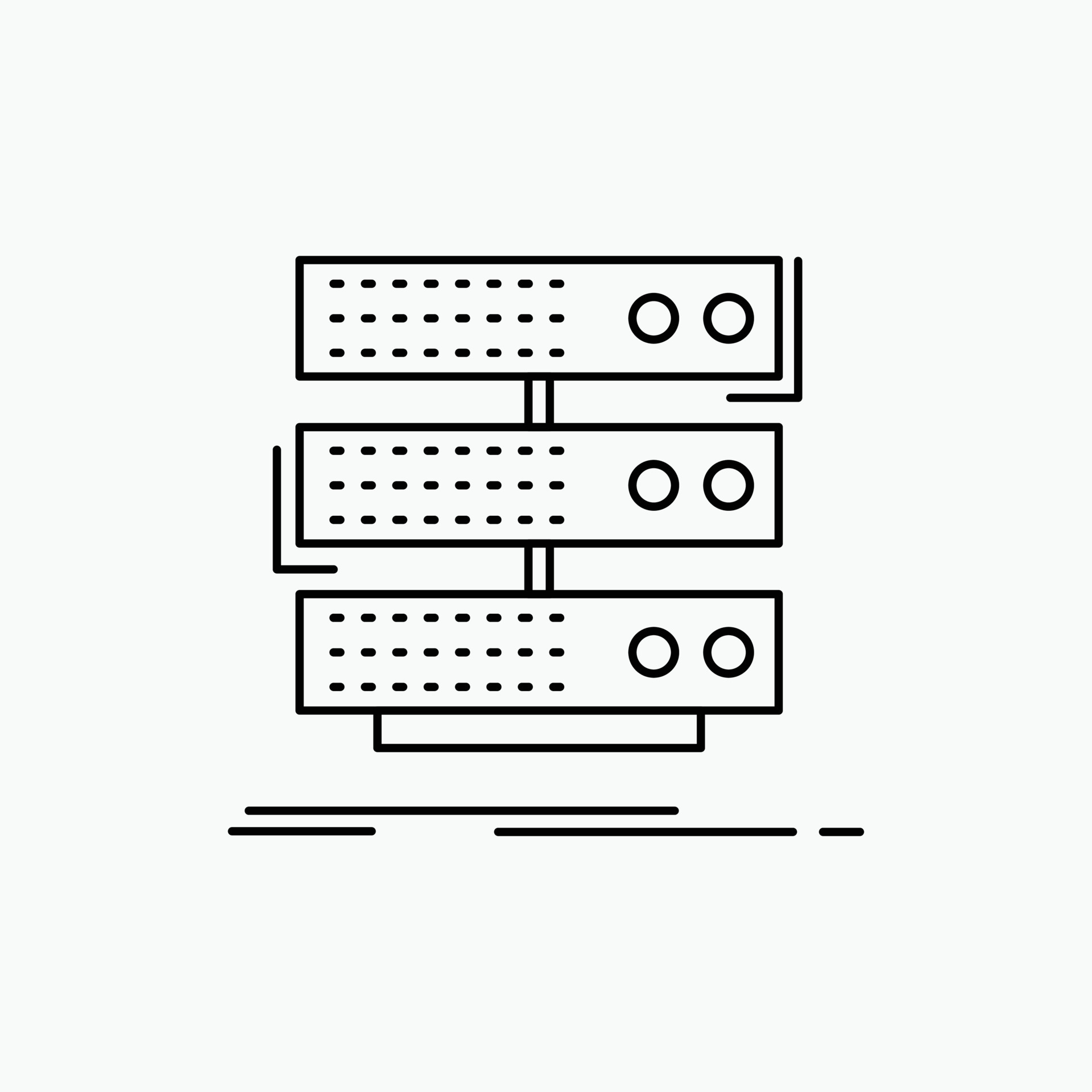 Server Storage Rack Database Data Line Icon Vector Isolated Illustration 13000035 Vector