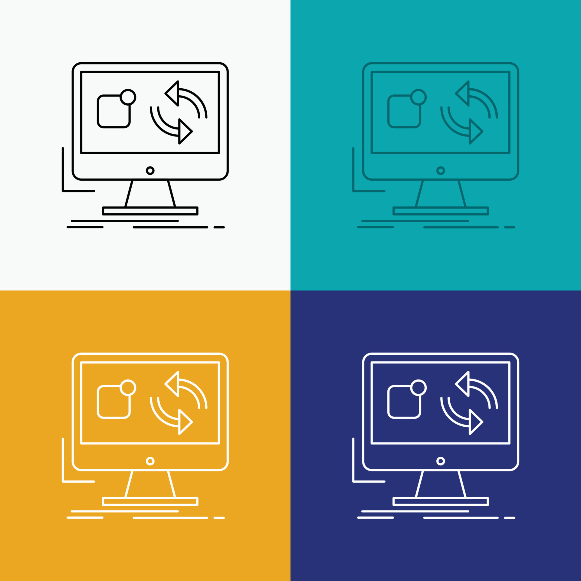 Update App Application Install Sync Icon Over Various Background