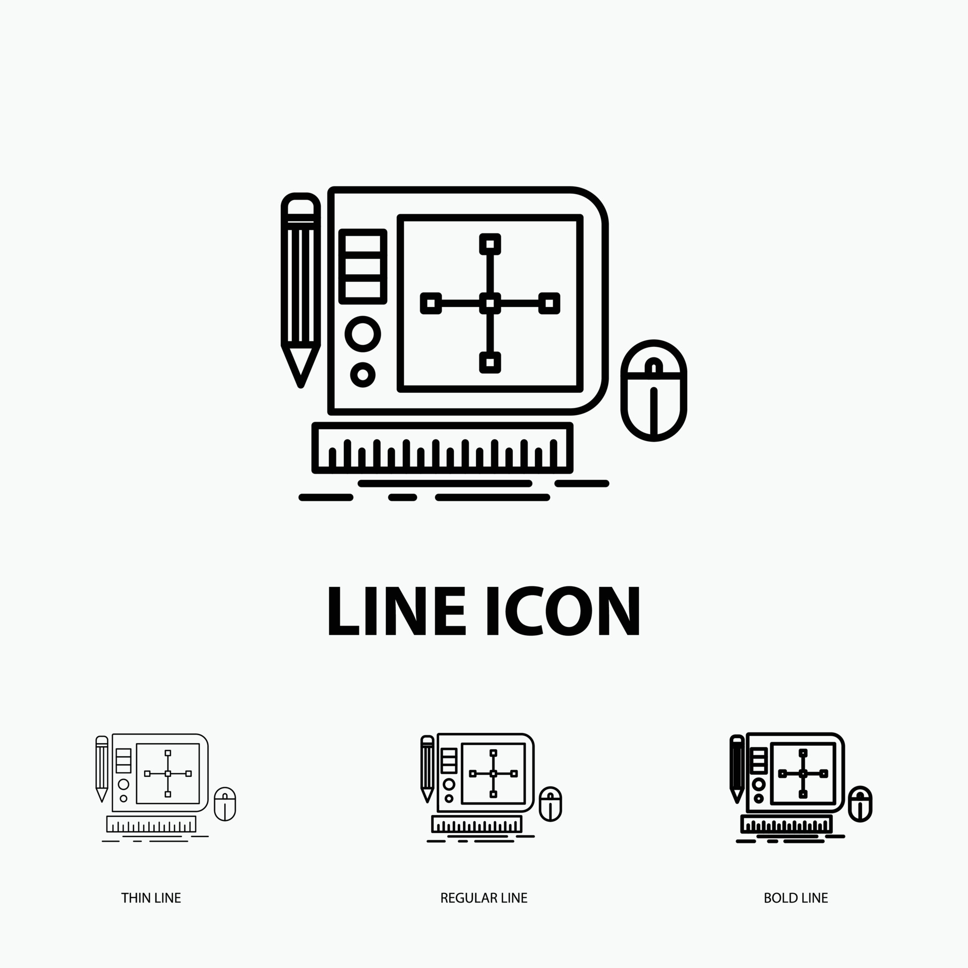 Design Graphic Tool Software Web Designing Icon In Thin Regular