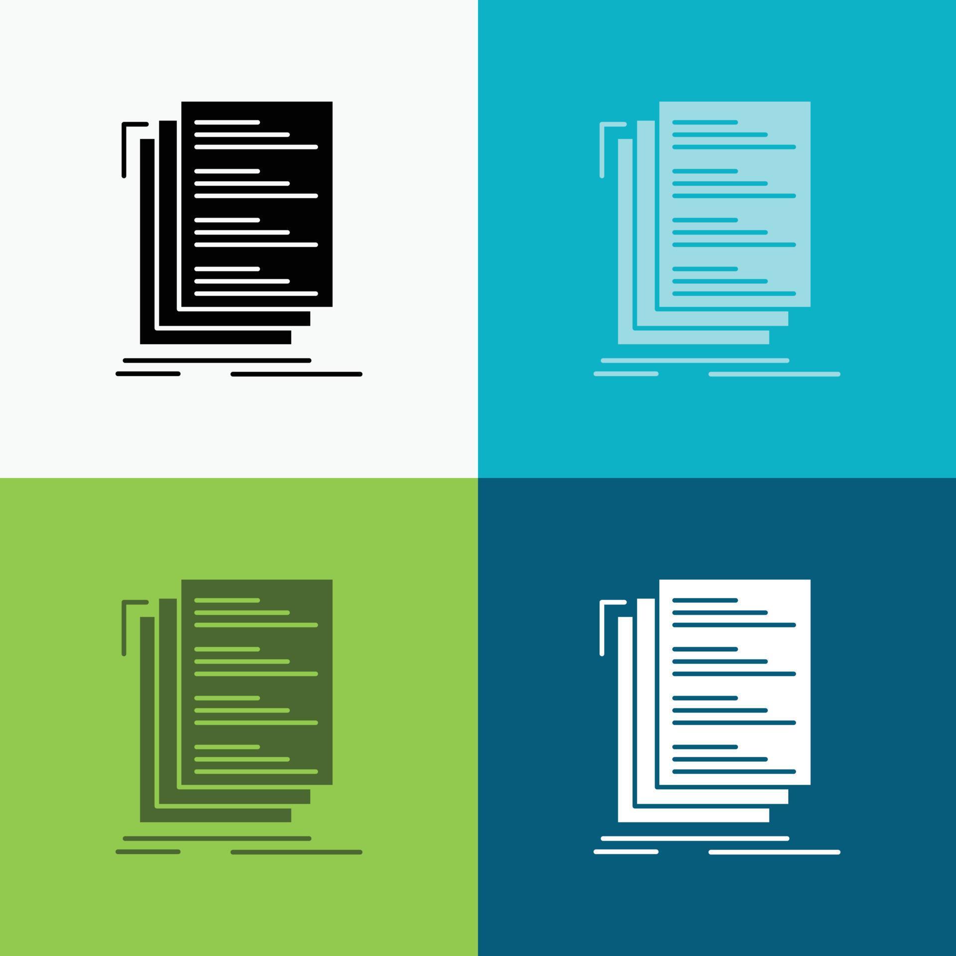 Code. coding. compile. files. list Icon Over Various Background. glyph style design. designed ...