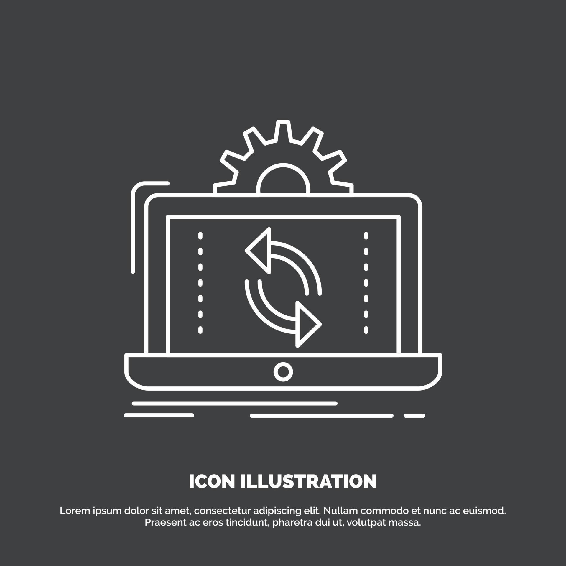 Data Processing Analysis Reporting Sync Icon Line Vector Symbol For Ui And Ux Website Or