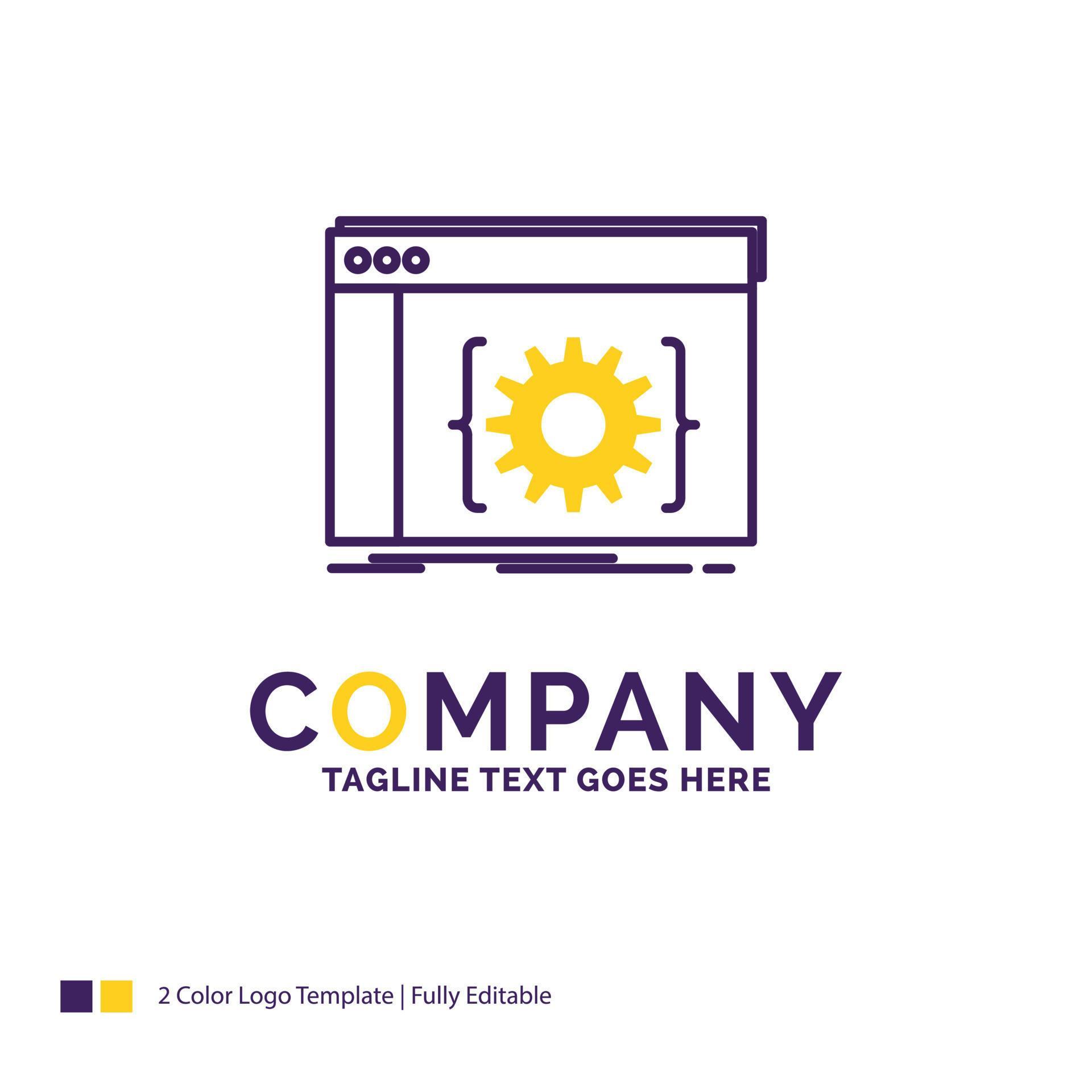 Company Name Logo Design For Api. app. coding. developer. software. Purple and yellow Brand Name ...