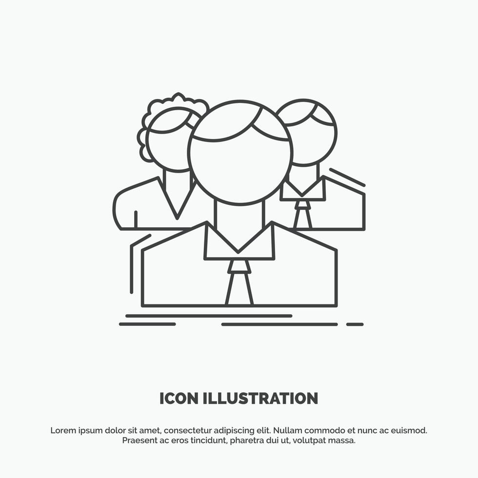 Group Multiplayer People Team Online Icon Line Vector Gray Symbol For Ui And Ux Website Or