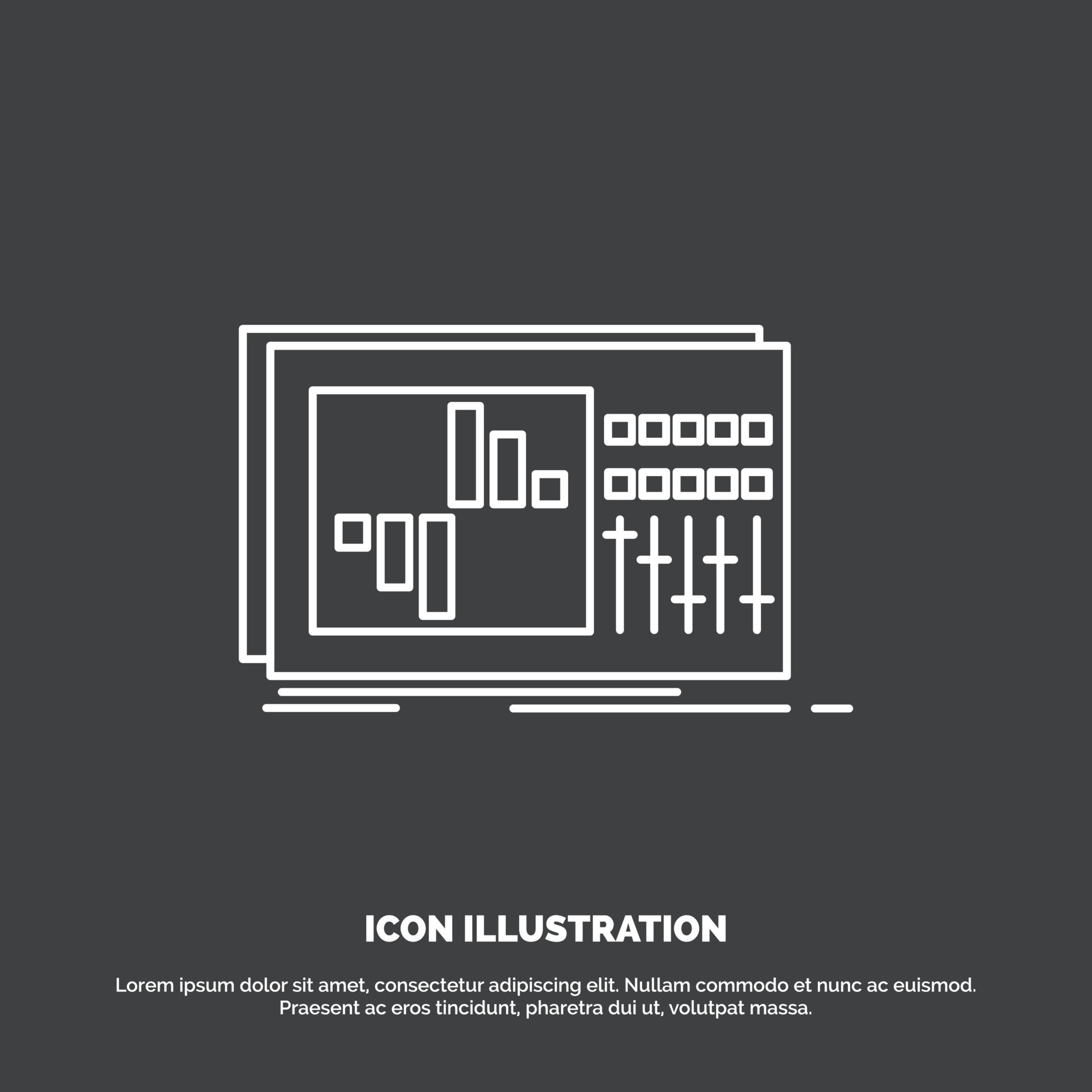 control. equalizer. equalization. sound. studio Icon. Line vector symbol for UI and UX. website ...