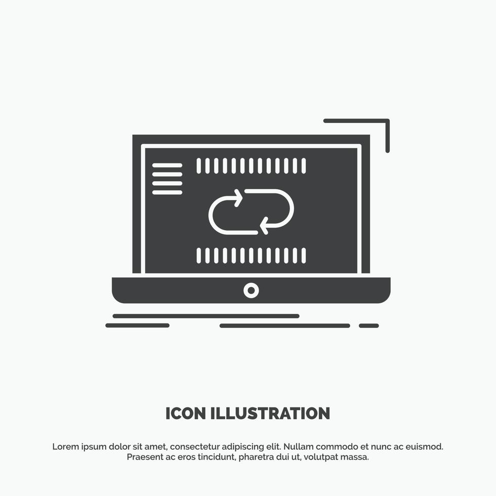 Communication Connection Link Sync Synchronization Icon Glyph Vector Gray Symbol For Ui And