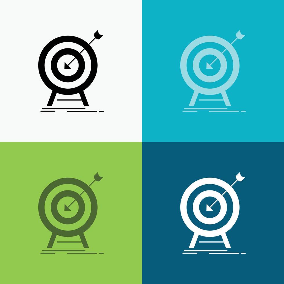 goal. hit. market. success. target Icon Over Various Background. glyph ...
