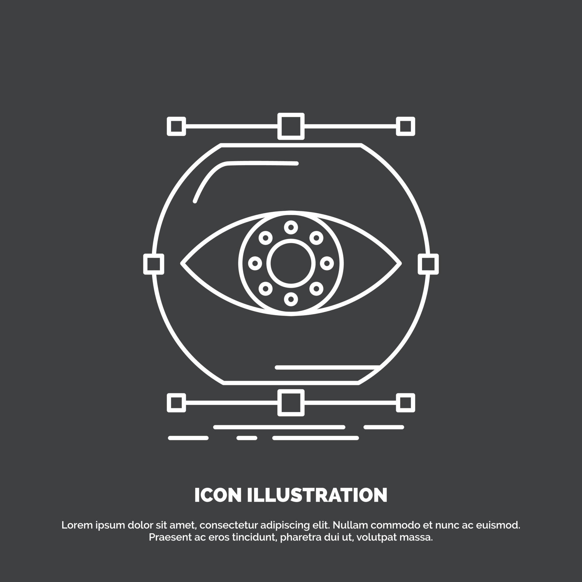 Visualize Conception Monitoring Monitoring Vision Icon Line Vector