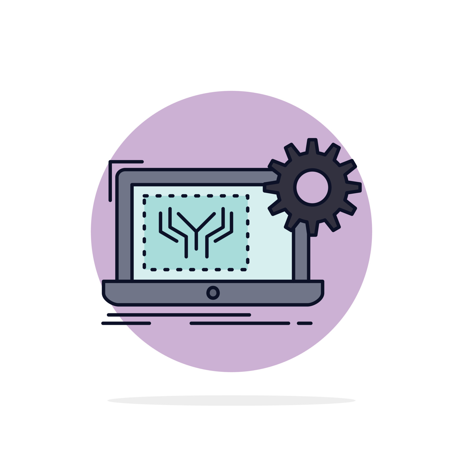 Blueprint Circuit Electronics Engineering Hardware Flat Color Icon