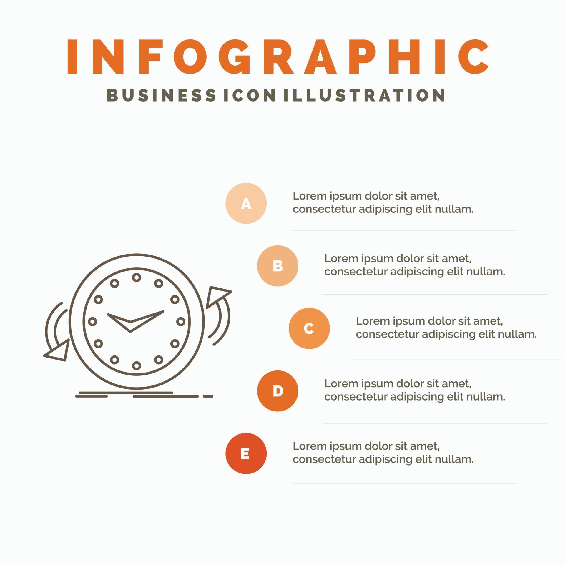 Backup. clock. clockwise. counter. time Infographics Template for Website and Presentation. Line ...