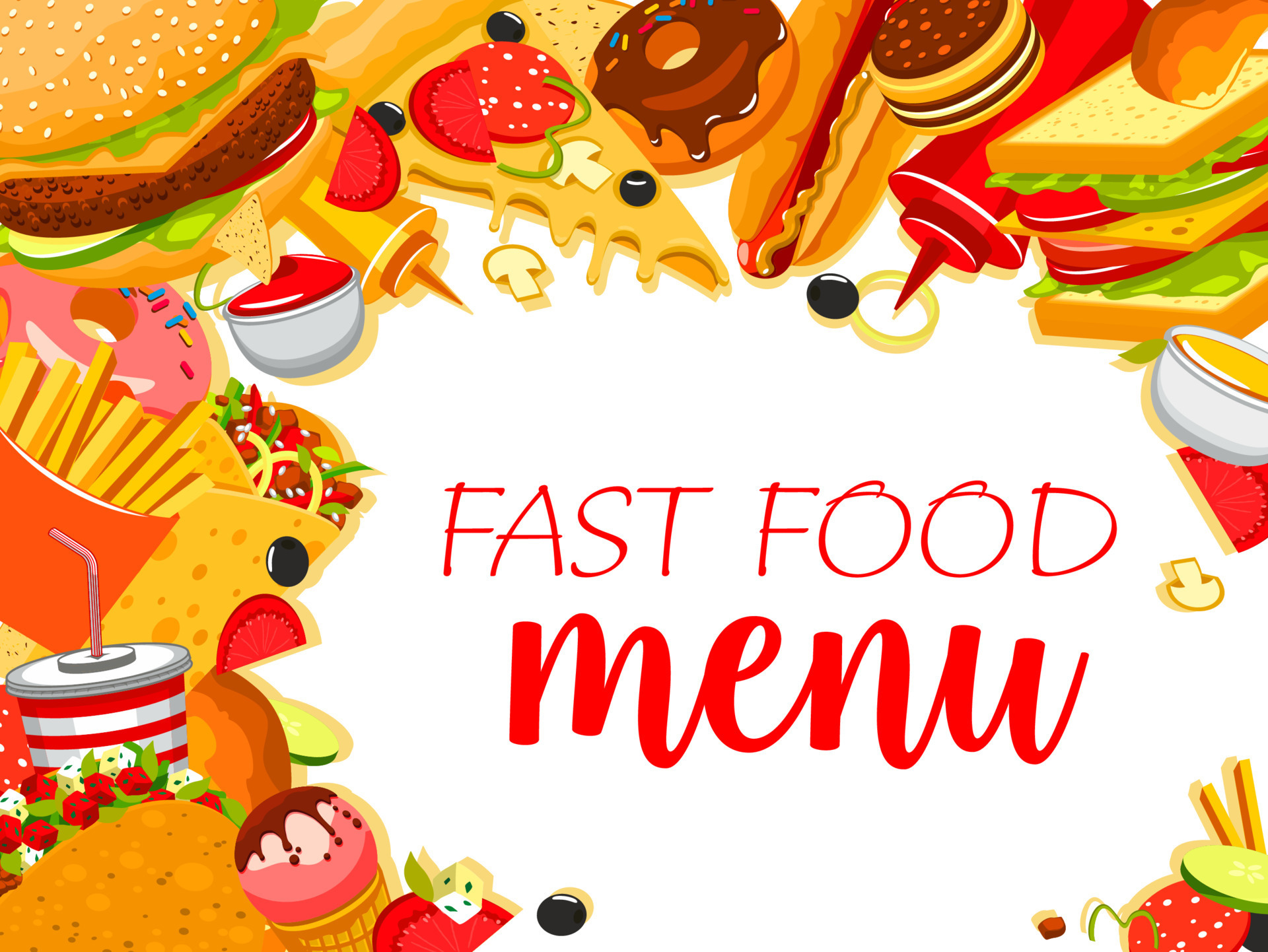 Vector fast food restaurant menu poster 13005972 Vector Art at Vecteezy