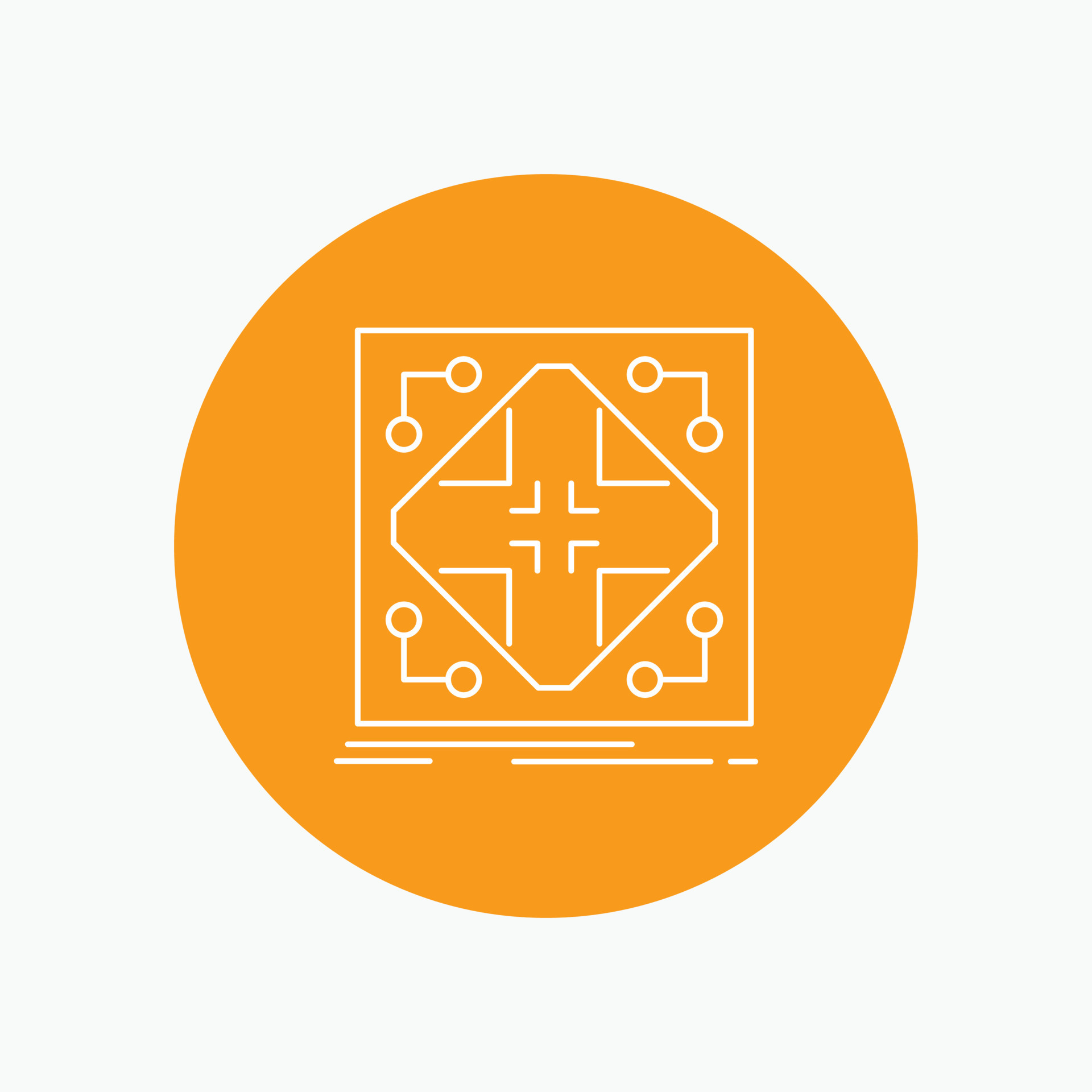 Data Infrastructure Network Matrix Grid White Line Icon In Circle Background Vector Icon