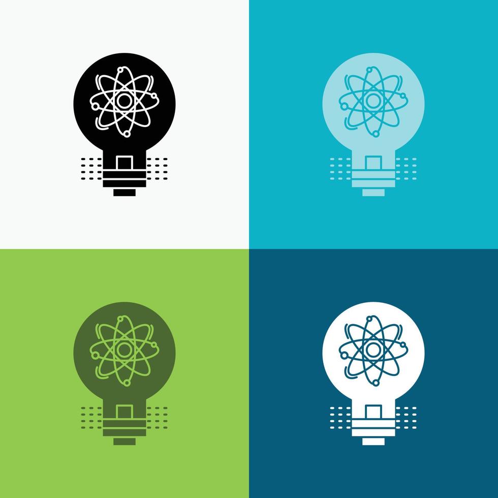 idea. innovation. light. solution. startup Icon Over Various Background. glyph style design ...