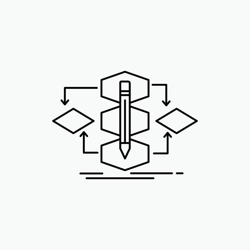 Algorithm. design. method. model. process Line Icon. Vector isolated ...