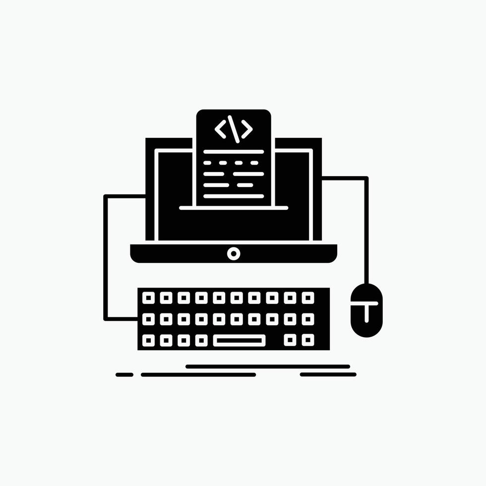 Code. coding. computer. monoblock. screen Glyph Icon. Vector isolated illustration 13006151 ...
