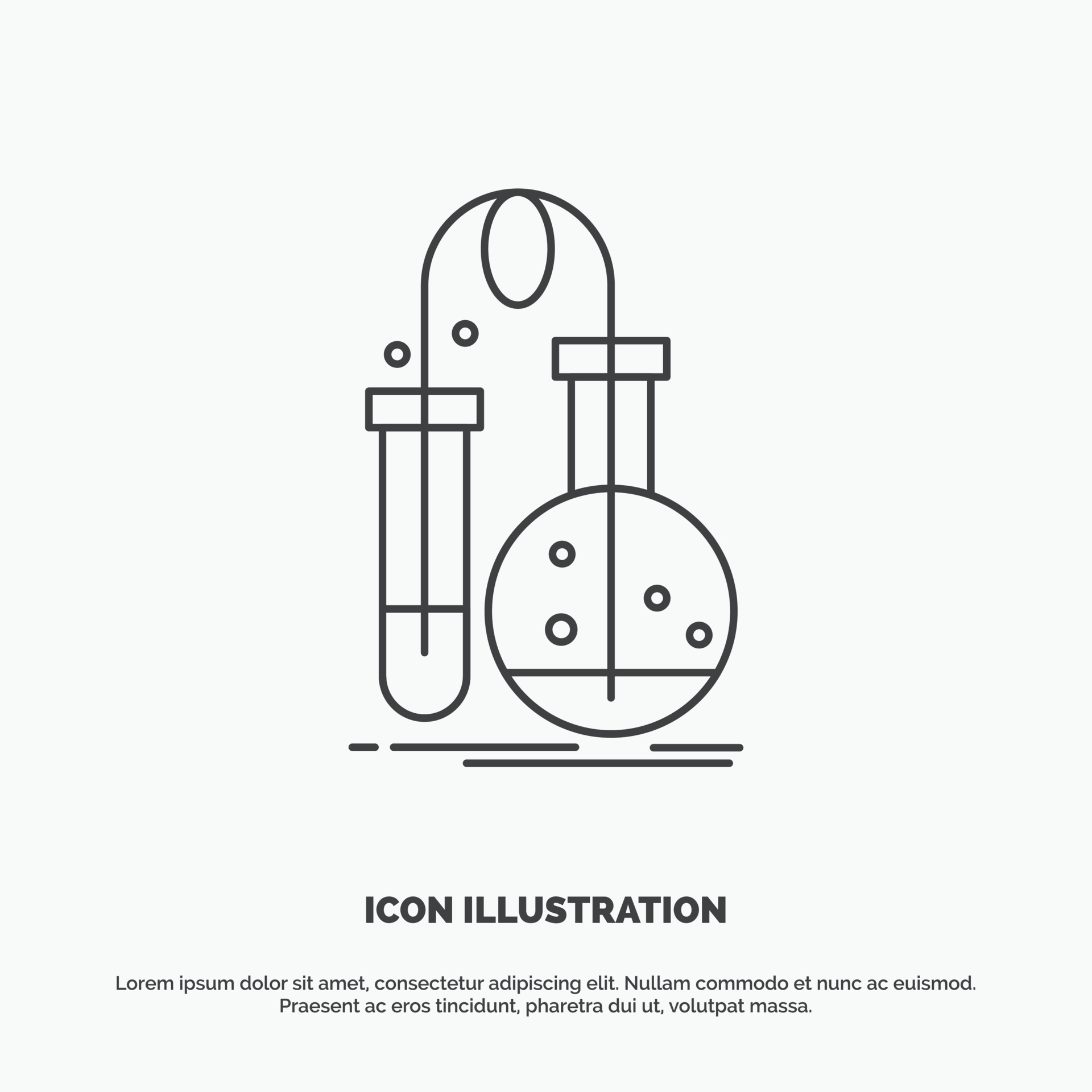 Testing Chemistry Flask Lab Science Icon Line Vector Gray Symbol For Ui And Ux Website Or