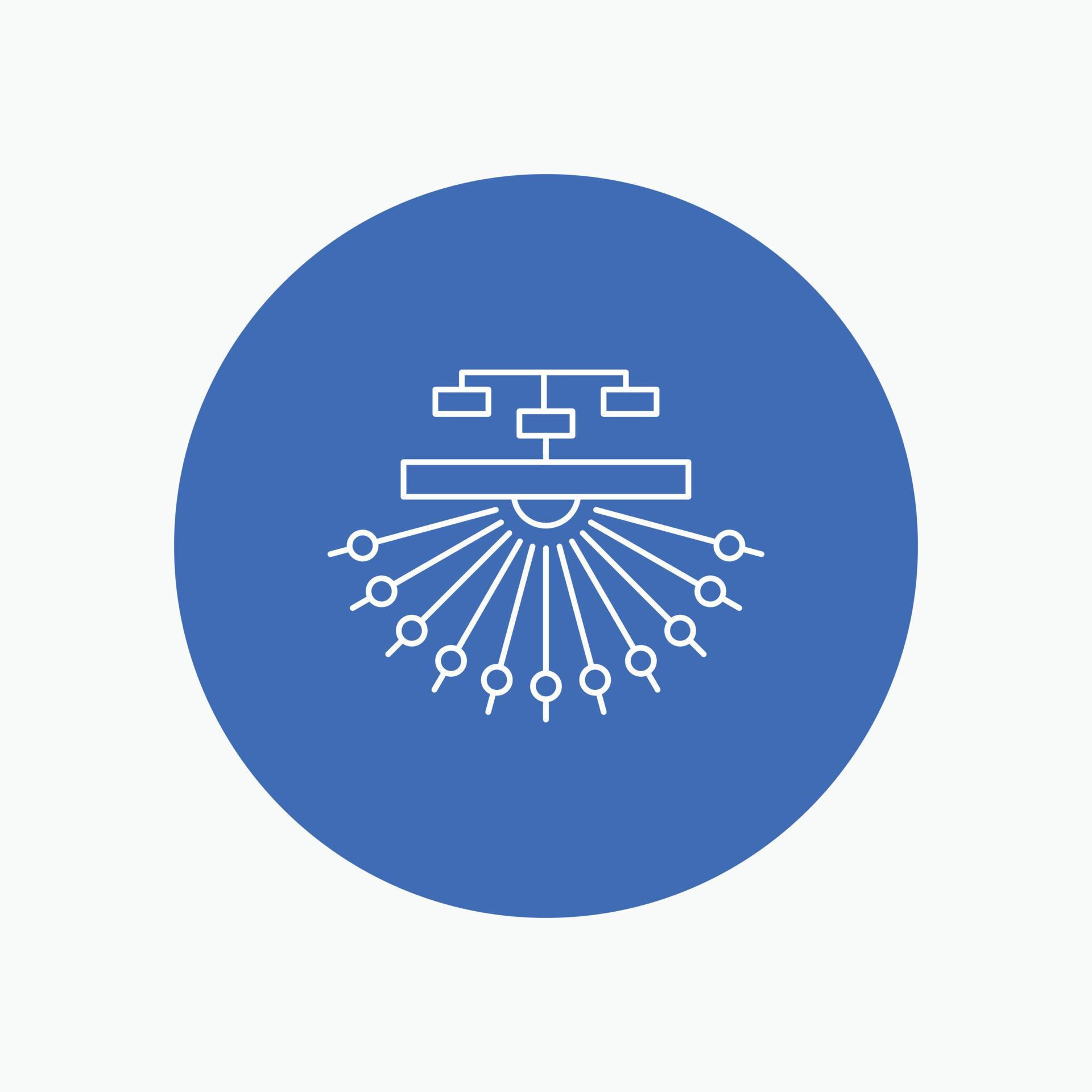 optimization. site. site. structure. Web White Line Icon in Circle background. vector icon ...