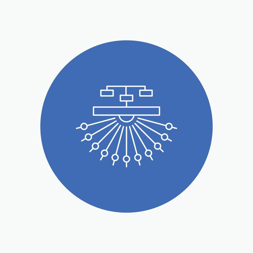 optimization. site. site. structure. Web White Line Icon in Circle background. vector icon ...