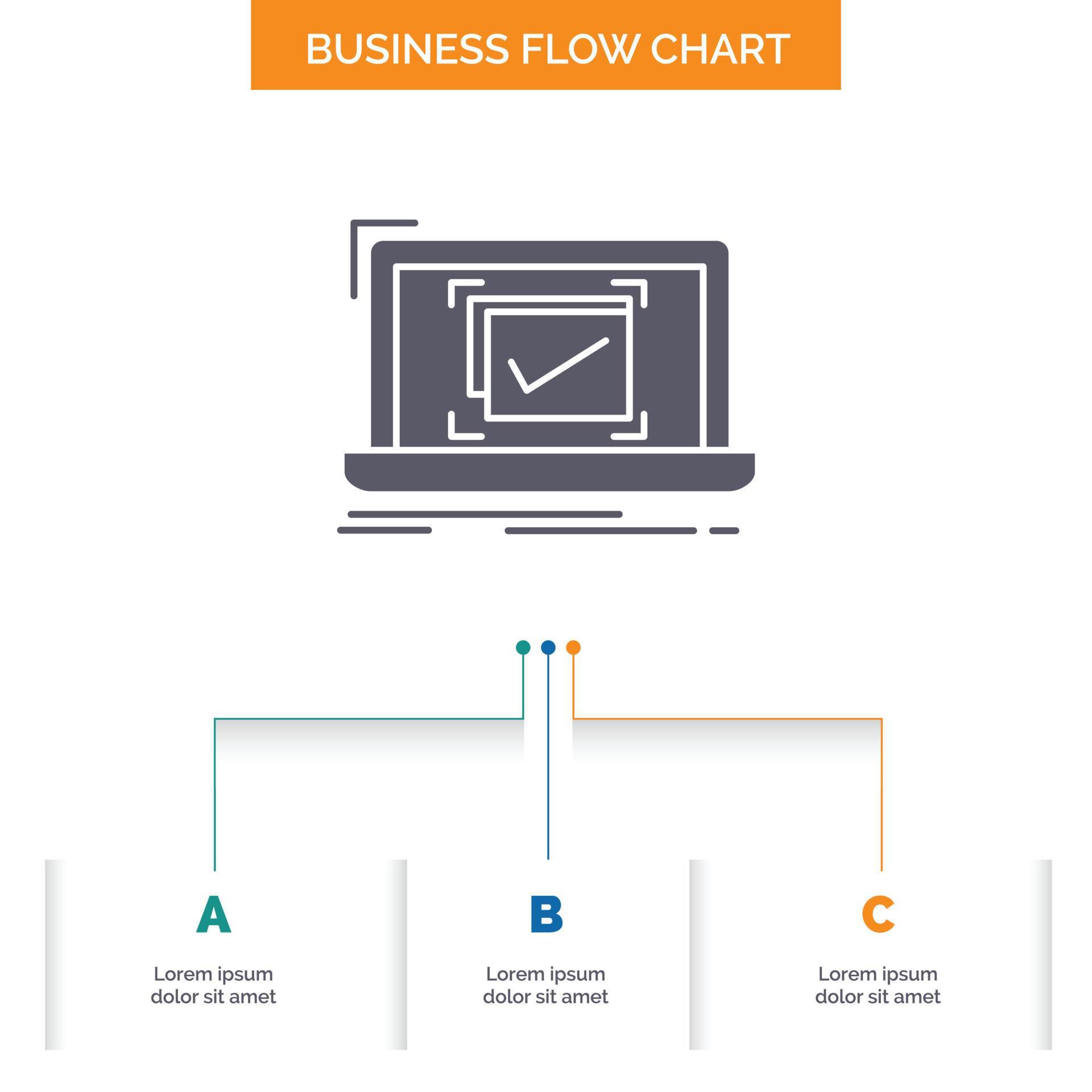 system. monitoring. checklist. Good. OK Business Flow Chart Design with 3 Steps. Glyph Icon For ...