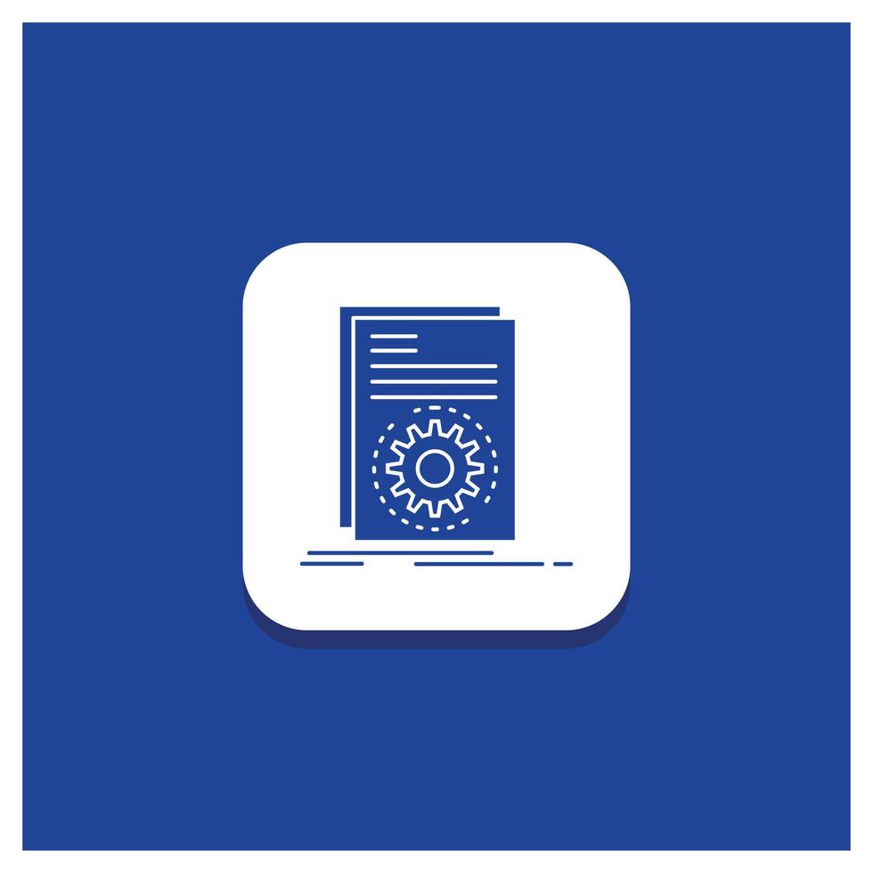 Blue Round Button For Code Executable File Running Script Glyph Icon 13006349 Vector Art At