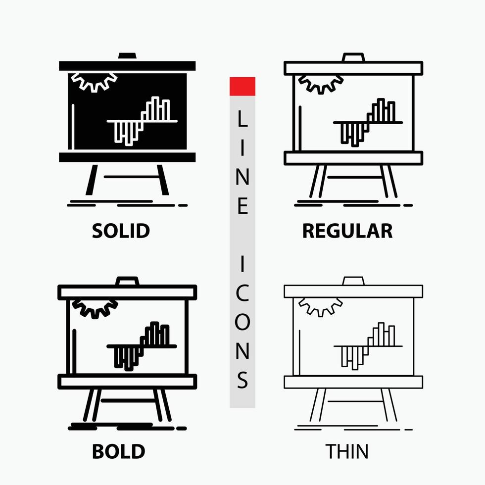 Business. chart. data. graph. stats Icon in Thin. Regular. Bold Line and Glyph Style. Vector ...