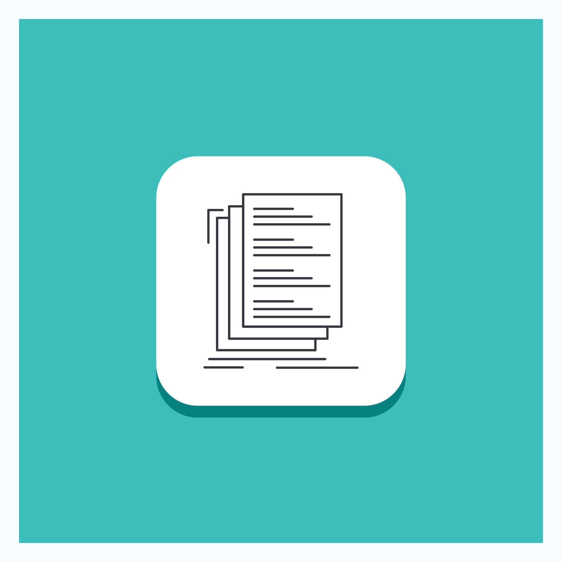 Round Button For Code Coding Compile Files List Line Icon Turquoise Background 13006438