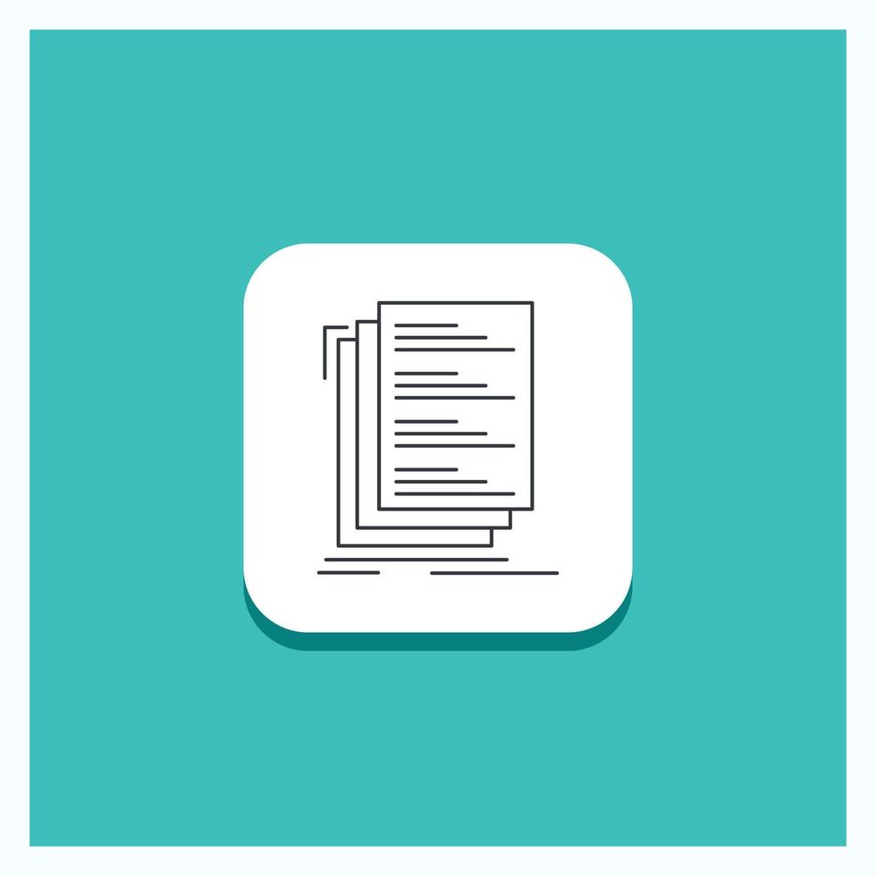 Round Button For Code Coding Compile Files List Line Icon Turquoise Background 13006438