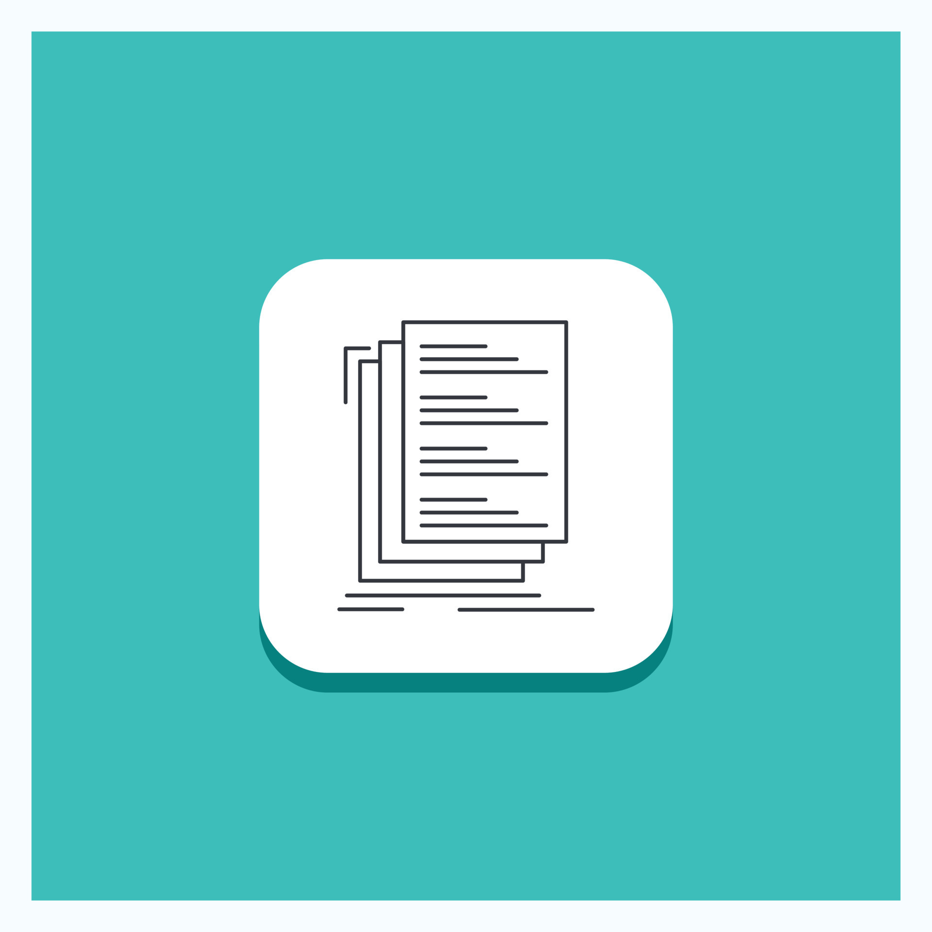 Round Button For Code Coding Compile Files List Line Icon Turquoise Background 13006438