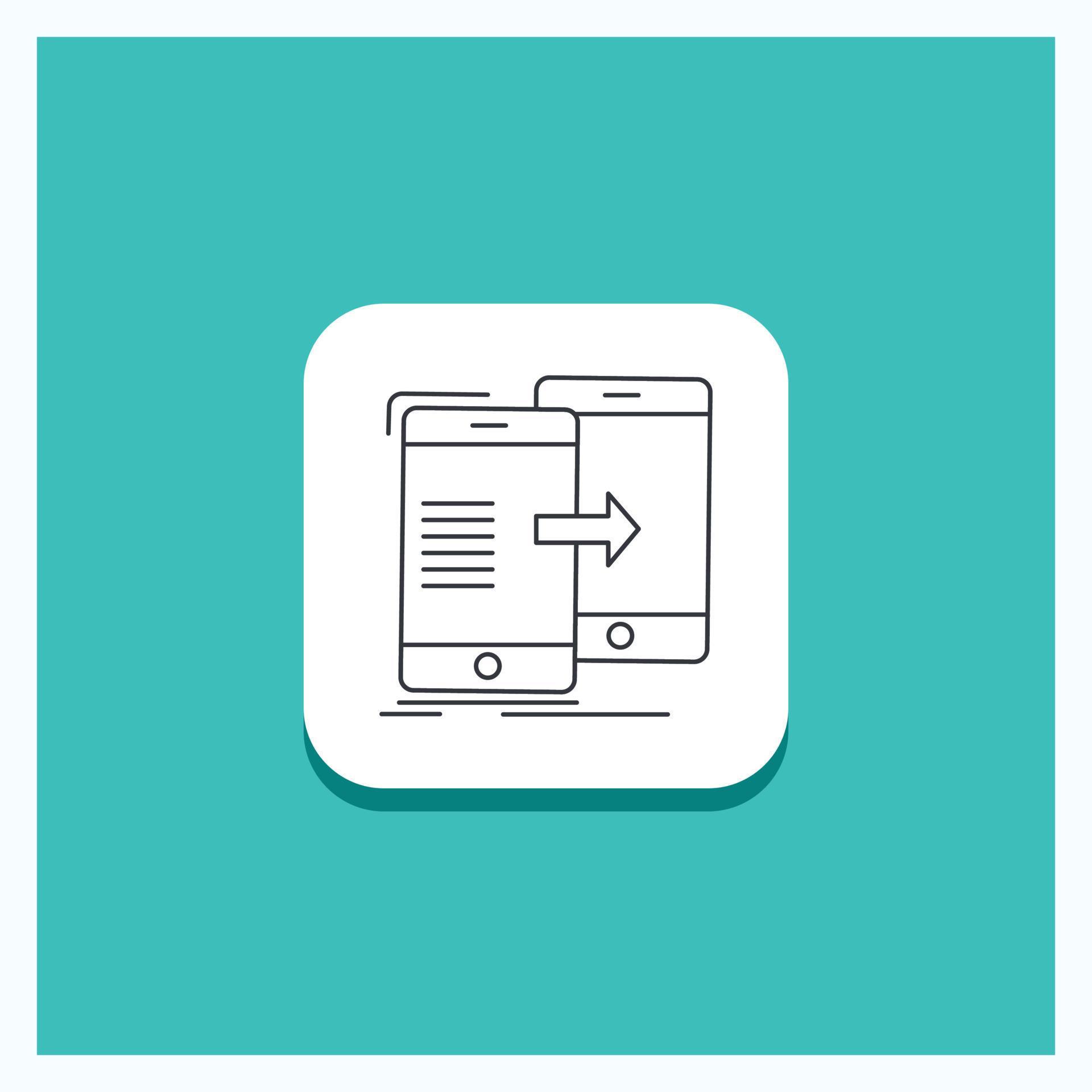 Round Button For Data Sharing Sync Synchronization Syncing Line