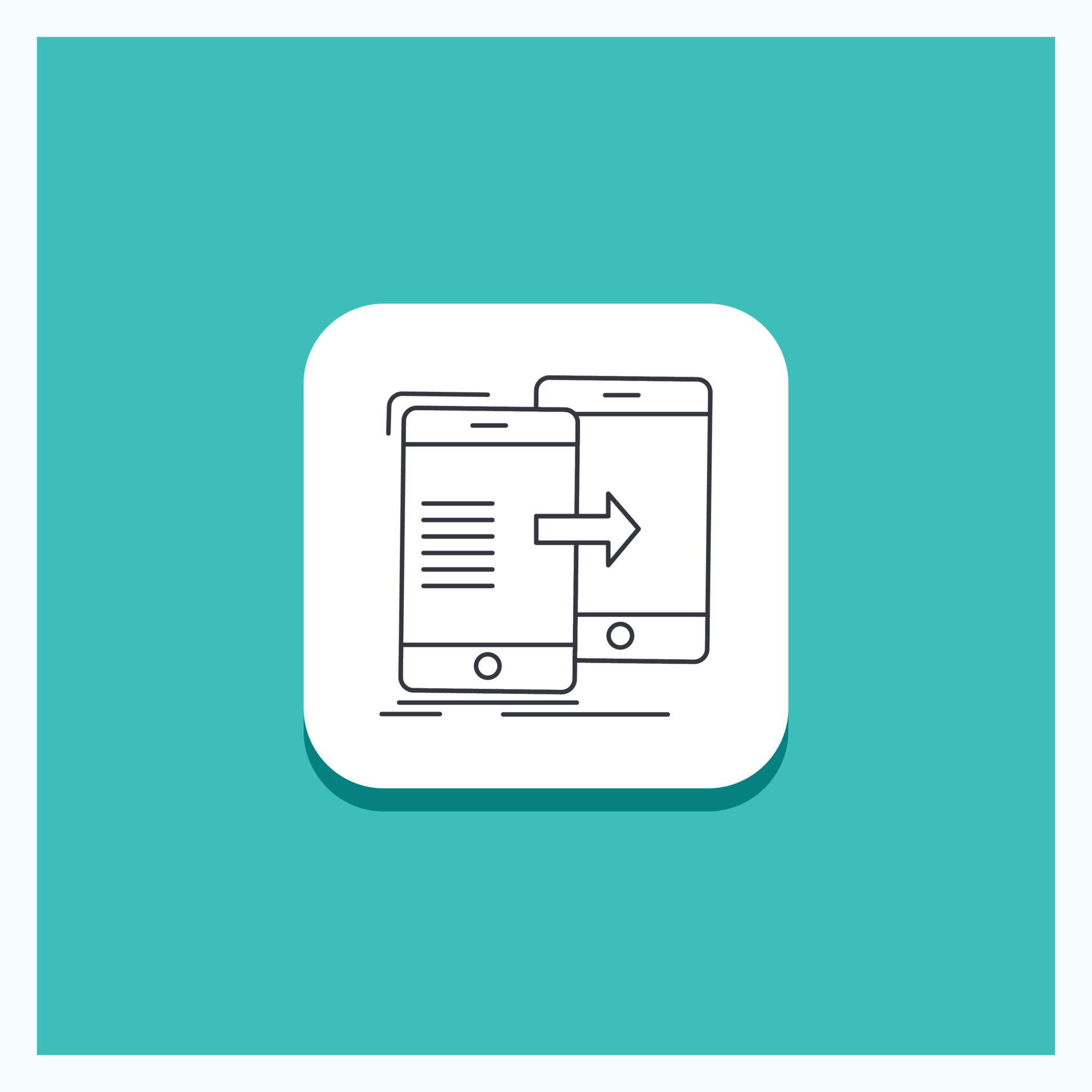 Round Button For Data Sharing Sync Synchronization Syncing Line