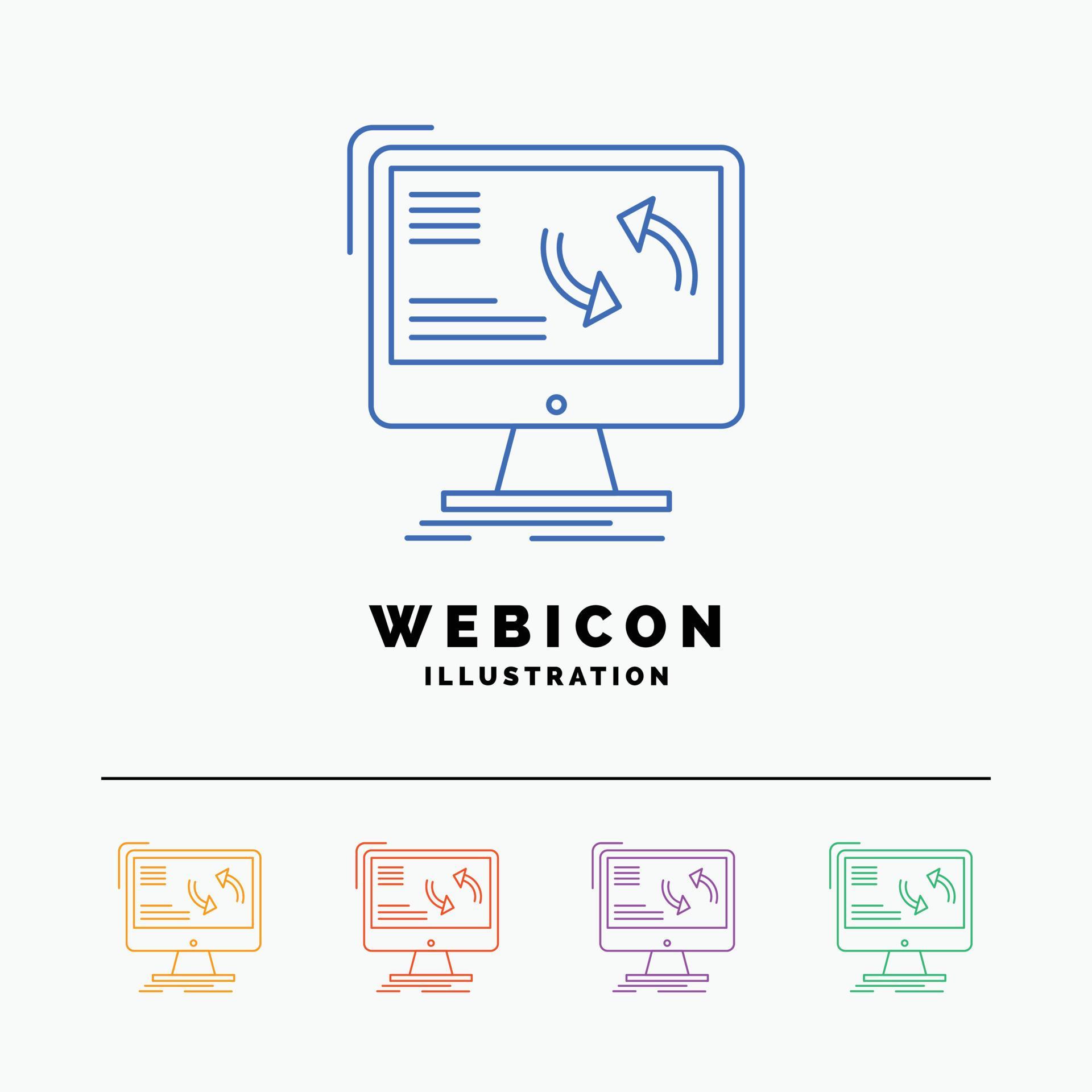 Synchronization Sync Information Data Computer 5 Color Line Web Icon Template Isolated On
