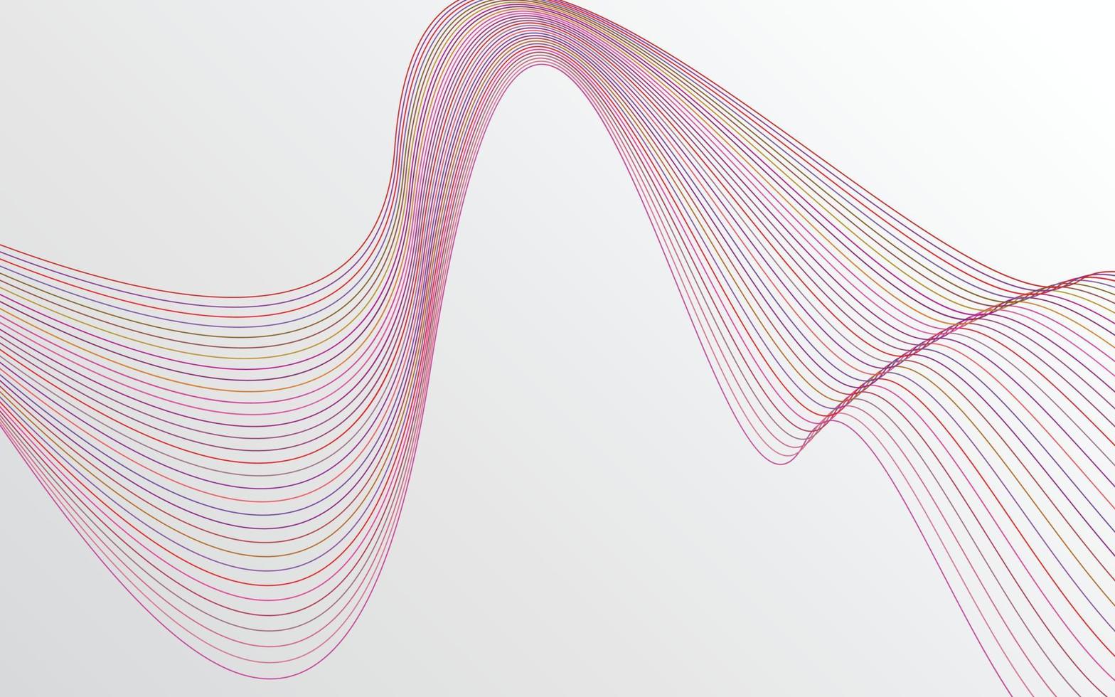 Wave with shadow. Abstract Red lines on a background 13006518 Vector ...