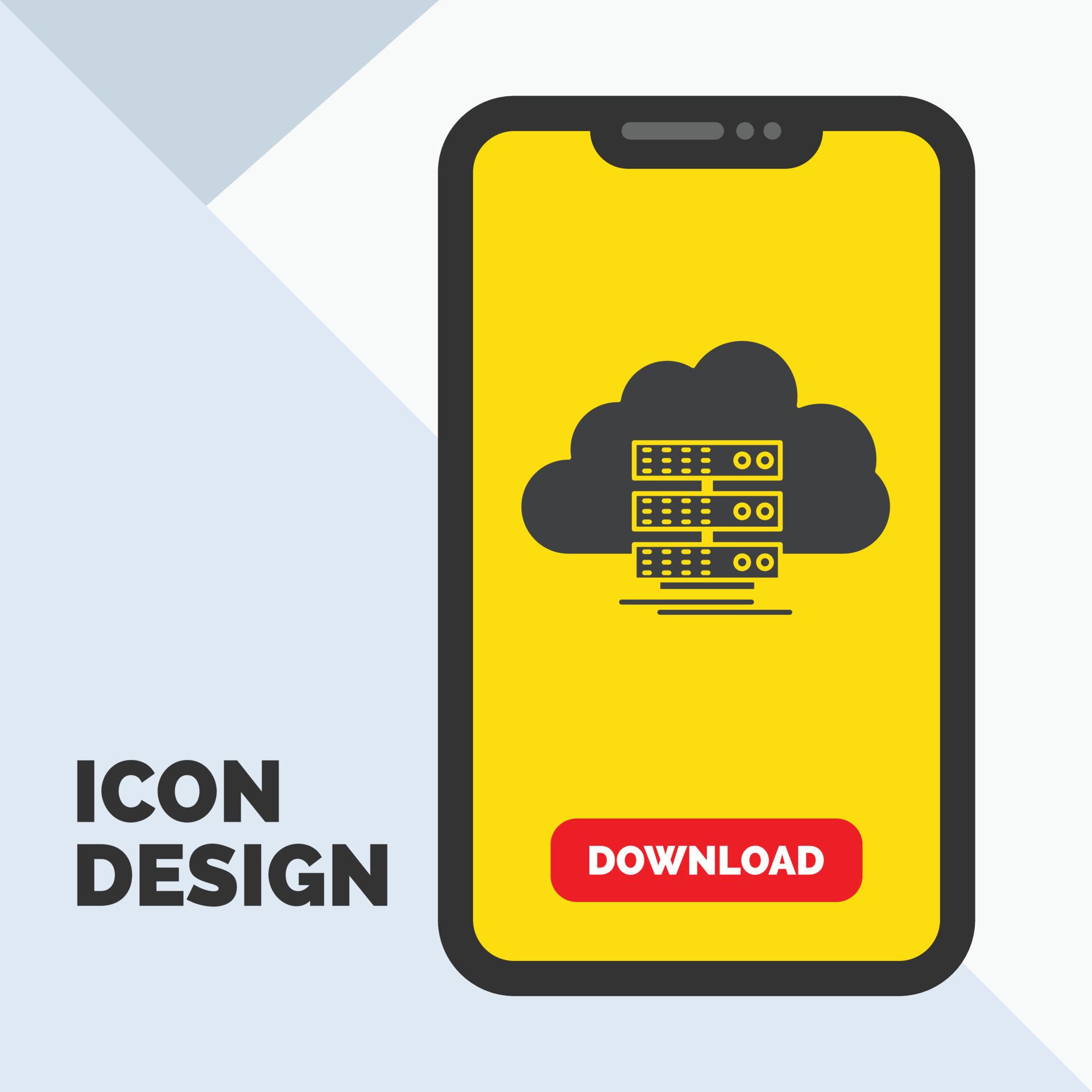 Cloud Storage Computing Data Flow Glyph Icon In Mobile For Download