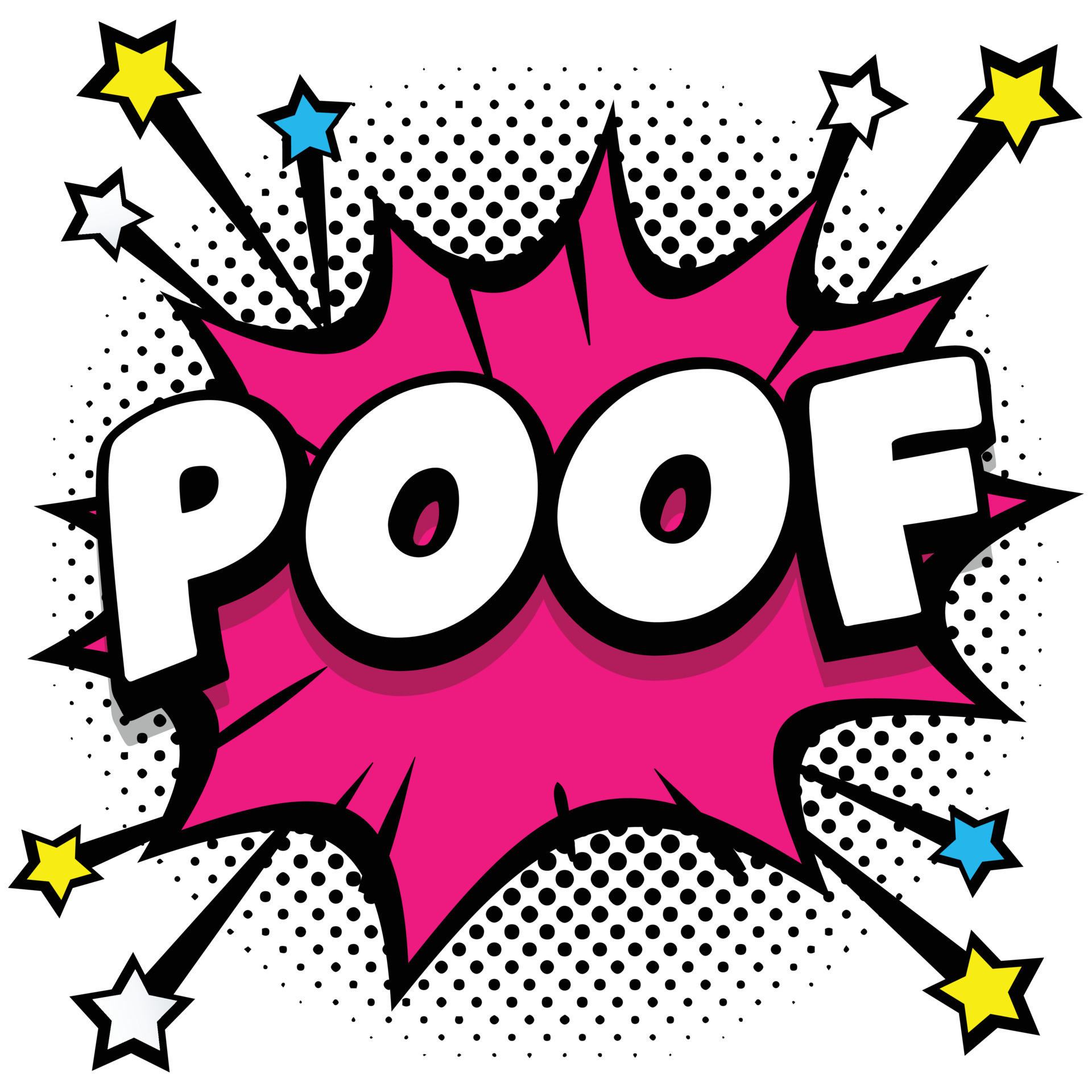 Poof Pop Art Comic Speech Bubbles Book Sound Effects 13006682 Vector