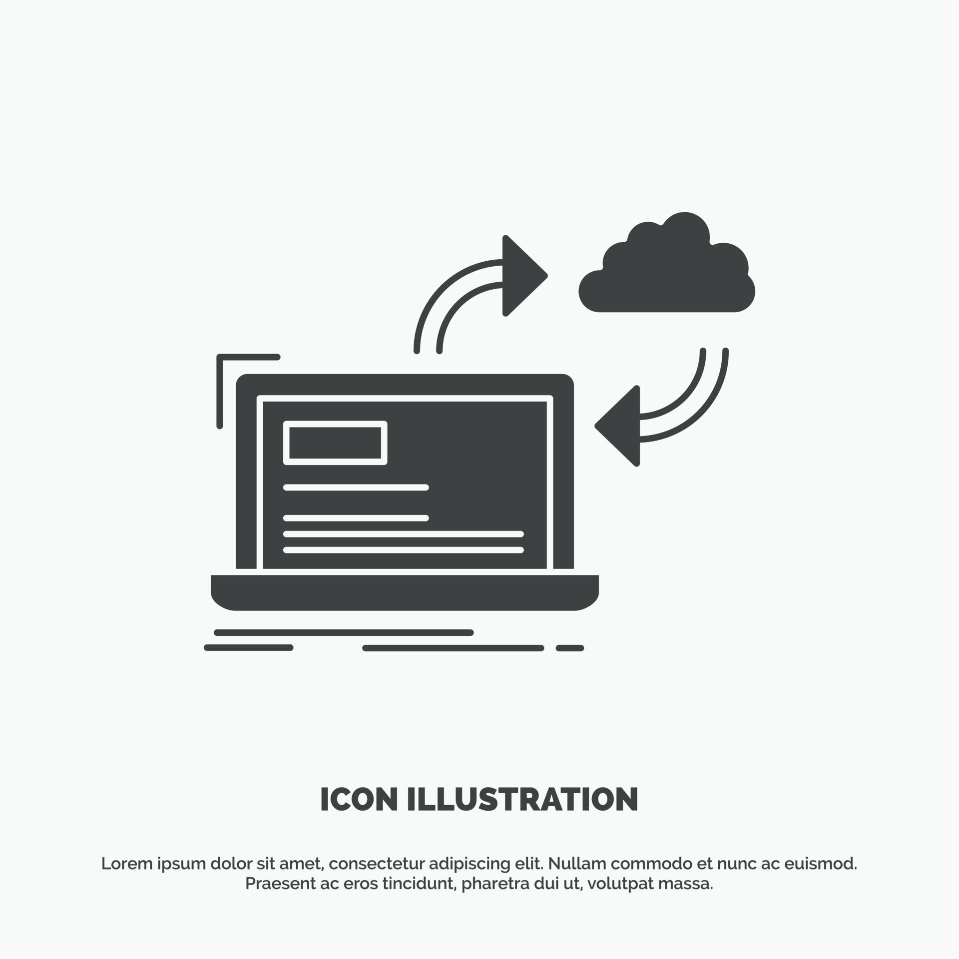 Sync Processing Data Dashboard Arrows Icon Glyph Vector Gray Symbol For Ui And Ux Website